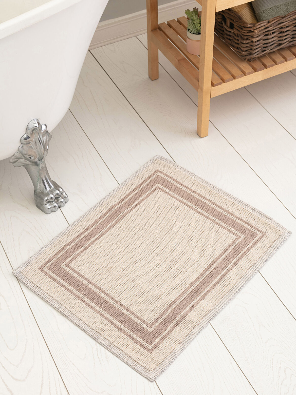 Pamuklu Desenli Banyo Paspası 50x60 Cm