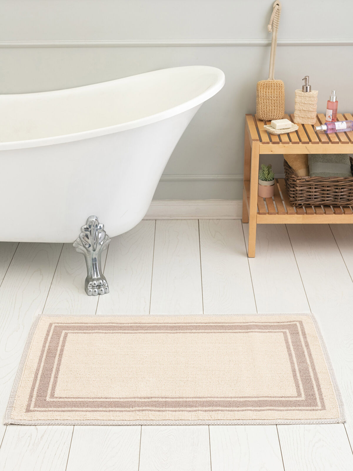 Pamuklu Desenli Banyo Paspası 60x100 Cm