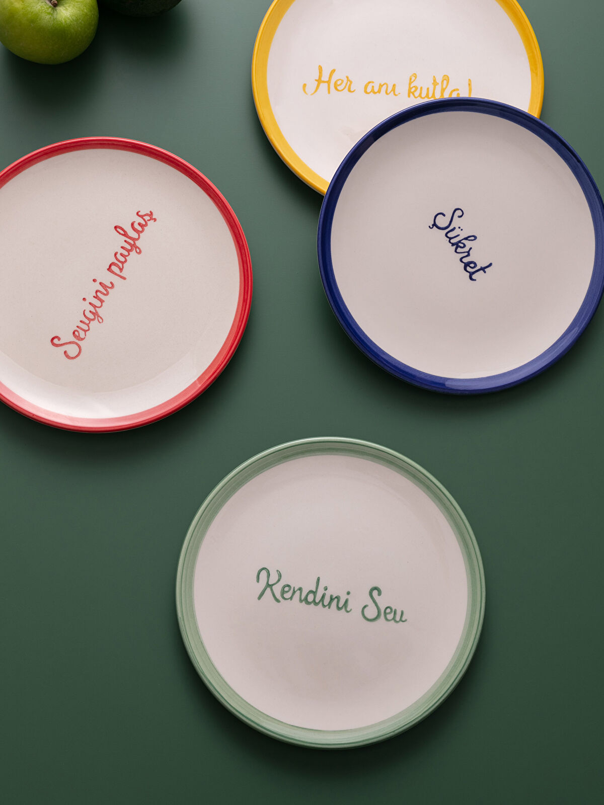 Yazı Baskılı Seramik Tabak 21 Cm