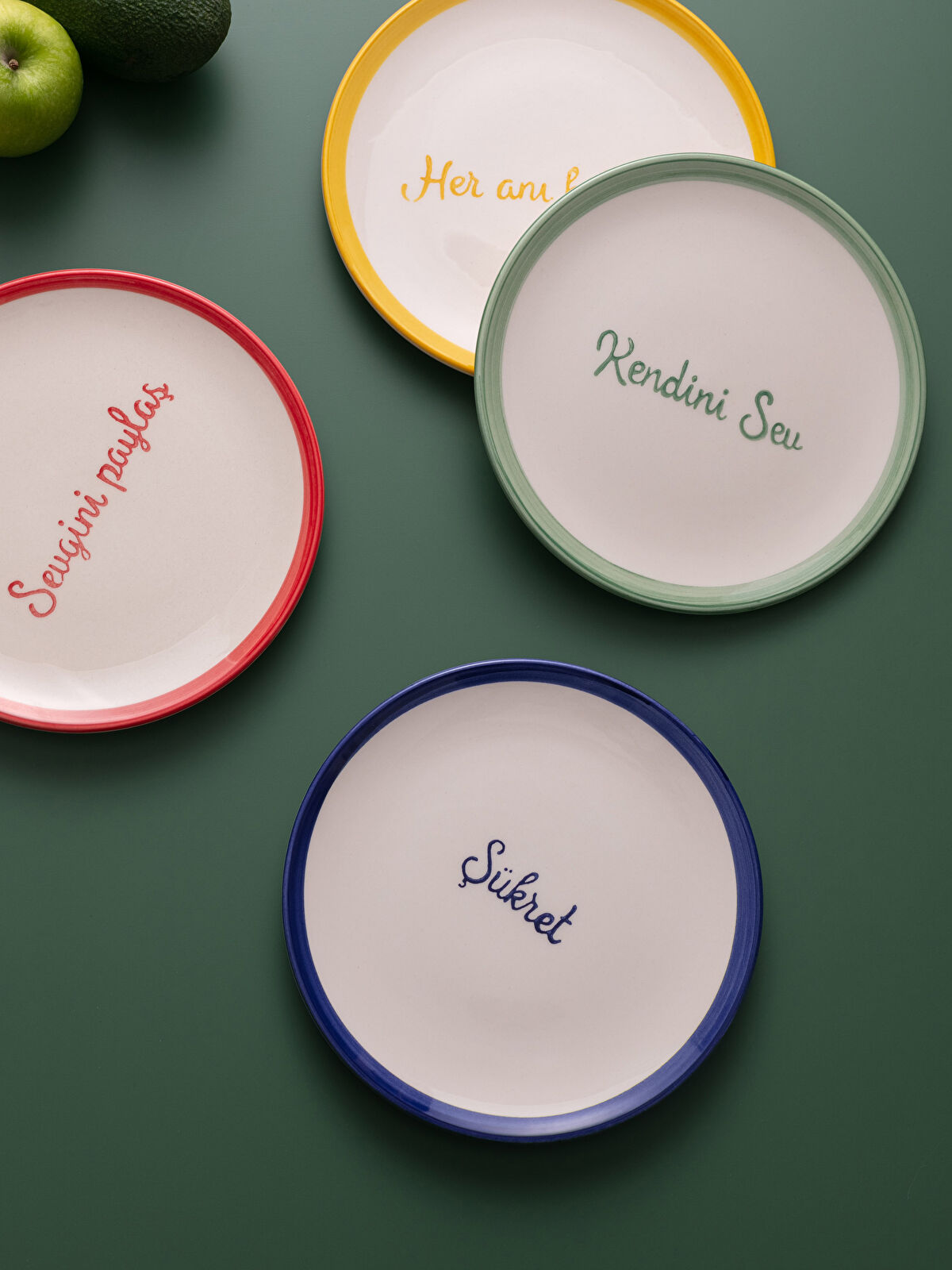 Yazı Baskılı Seramik Tabak 21 Cm