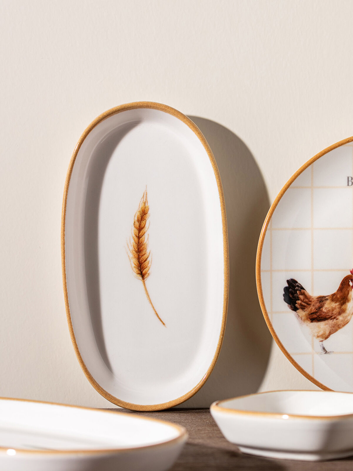 Baskılı Seramik Kayık Tabak 14x25 Cm Baskılı Seramik Kayık Tabak 14x25 Cm