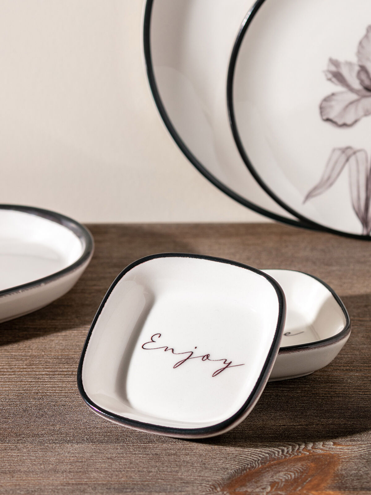 Baskılı Kare Seramik Kase 10x10 Cm