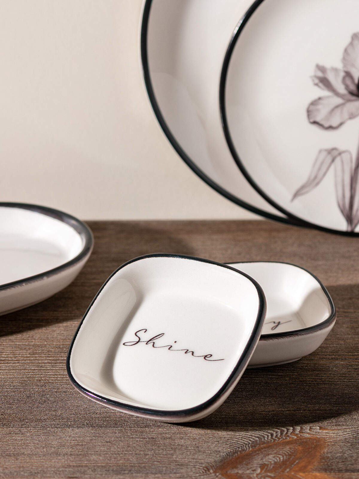 Baskılı Kare Seramik Kase 10x10 Cm