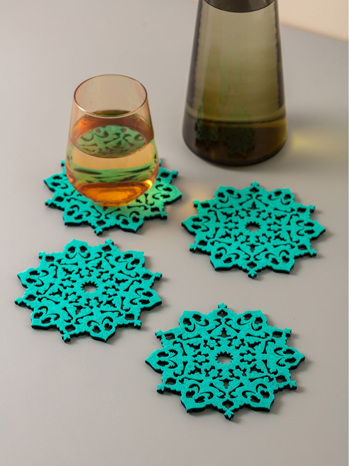 Desenli Bardak Altlığı 4'lü 10x10 Cm