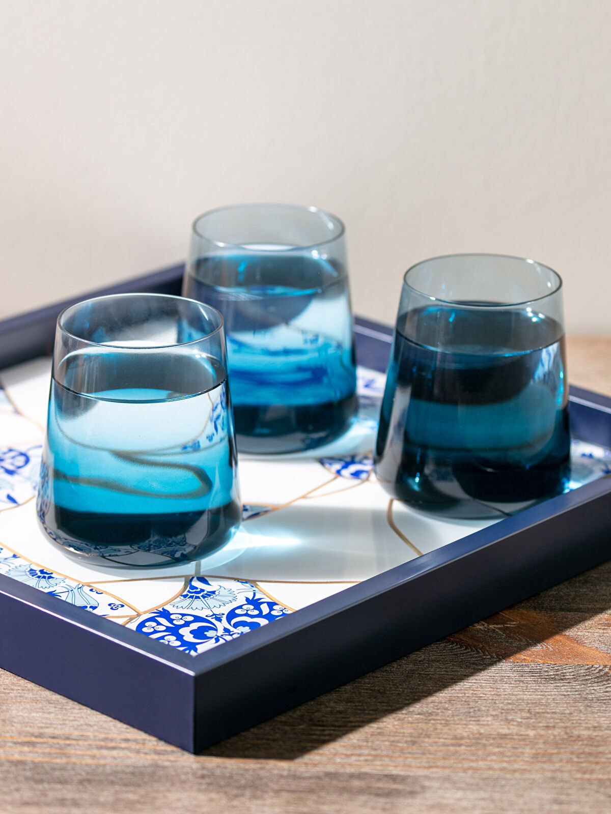 Renk Bloklu Cam Su Bardağı 3'lü 260 Ml