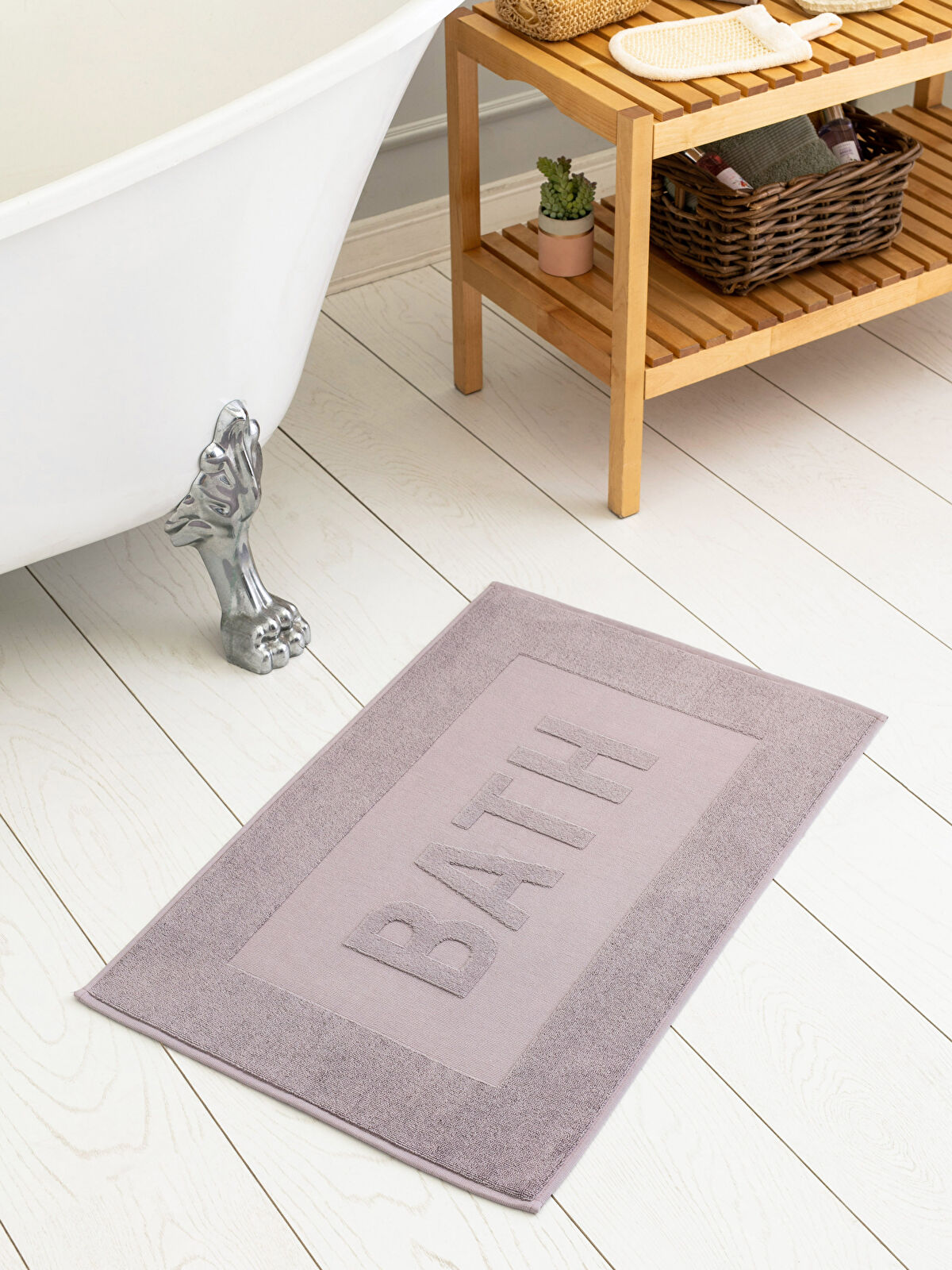 Pamuklu Yazı Baskılı Banyo Paspası 50x70 Cm