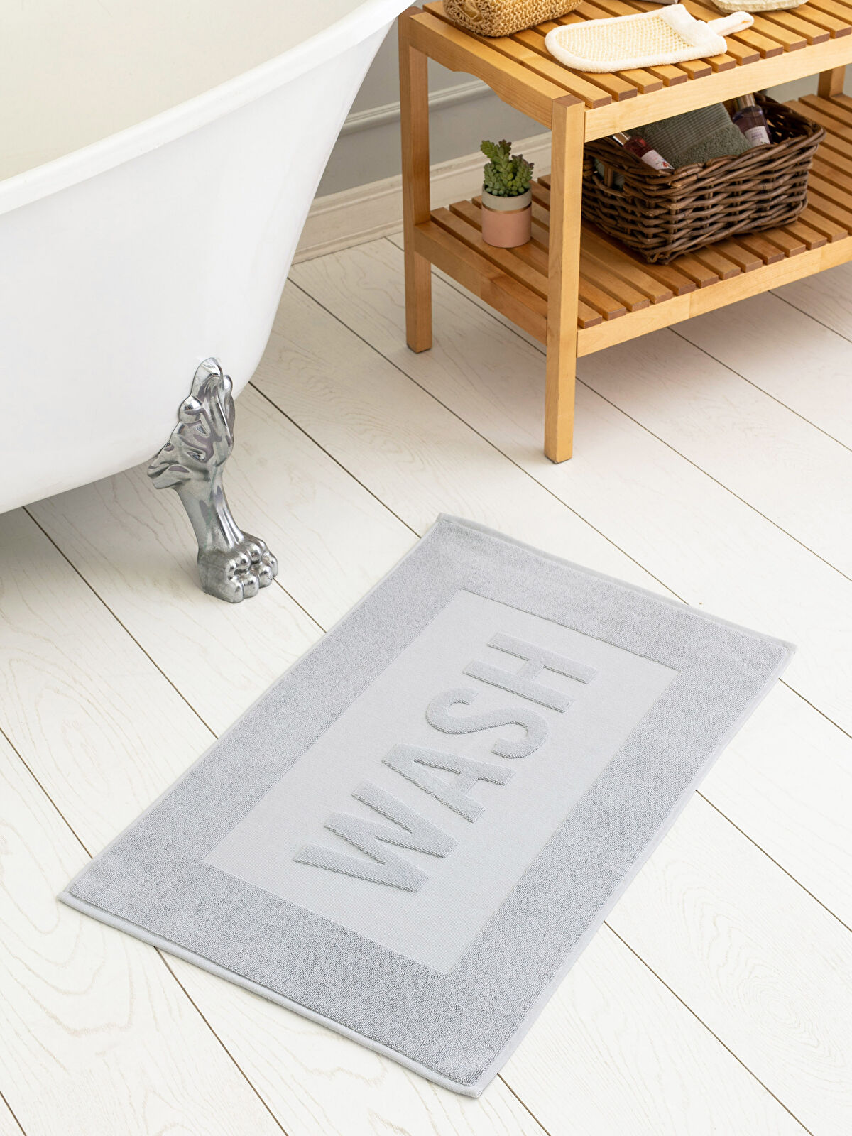 Pamuklu Yazı Baskılı Banyo Paspası 50x70 Cm