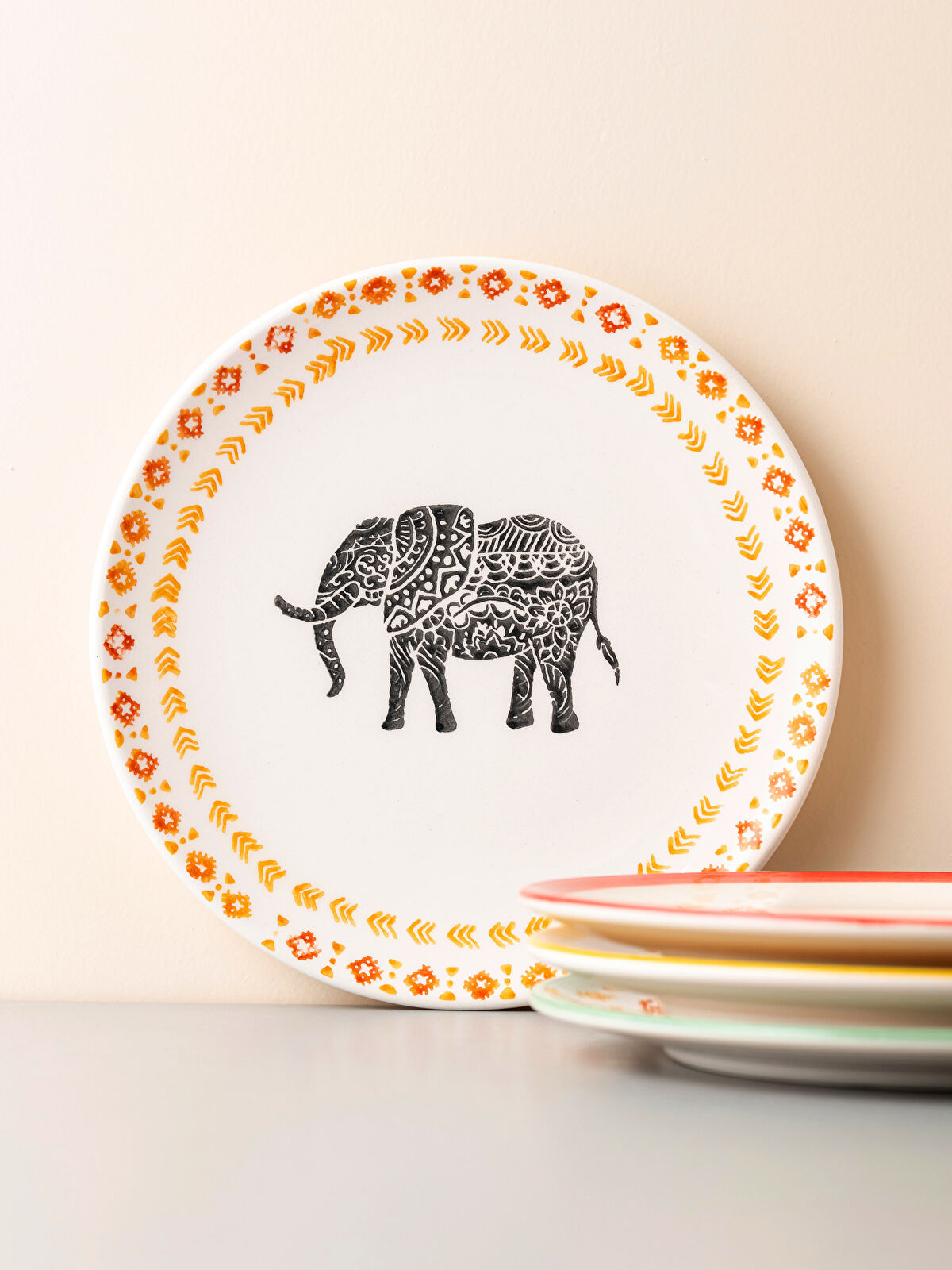 Fil Baskılı Seramik Tabak 21 Cm