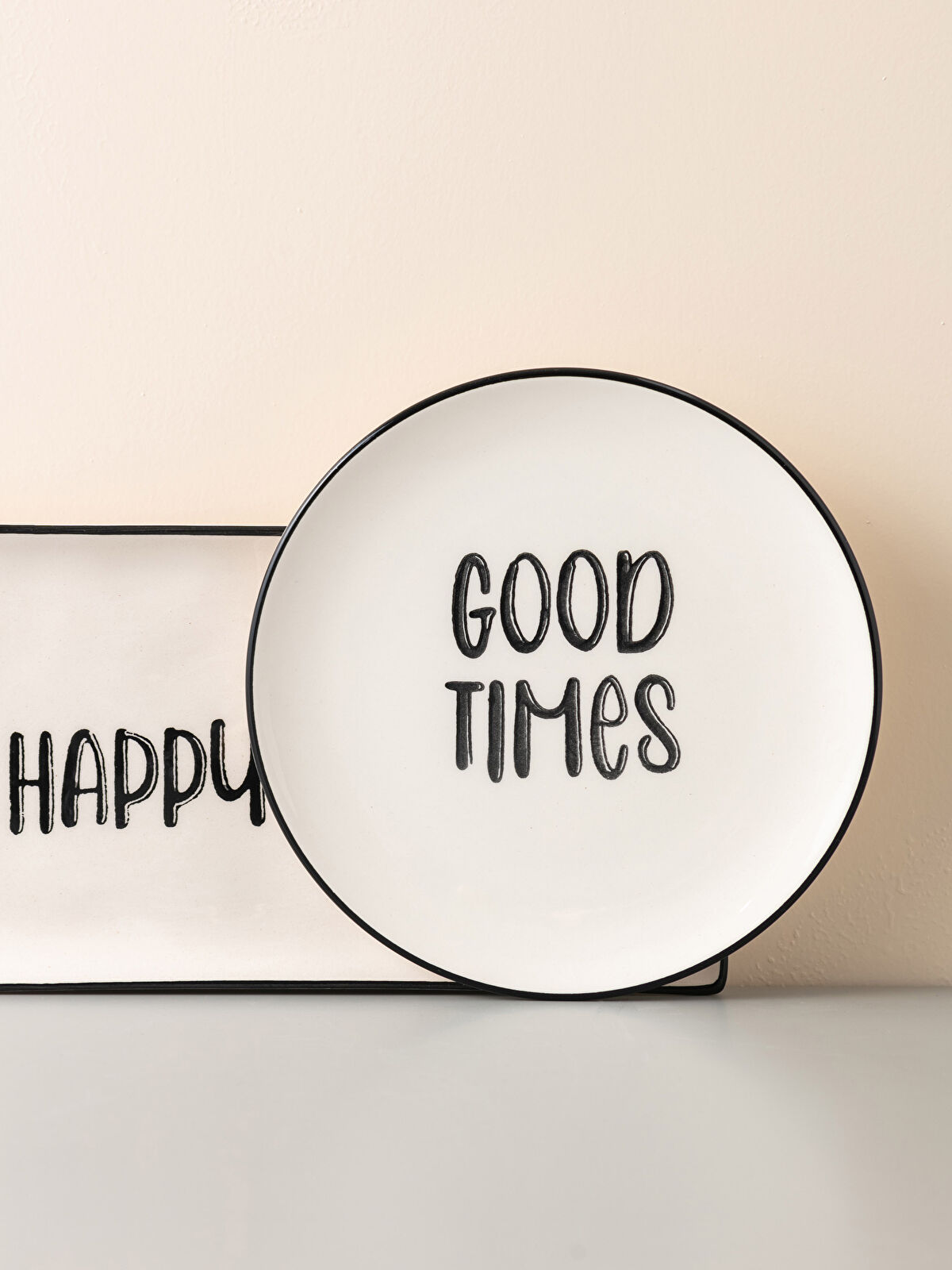 Yazı Baskılı Seramik Tabak 21 Cm