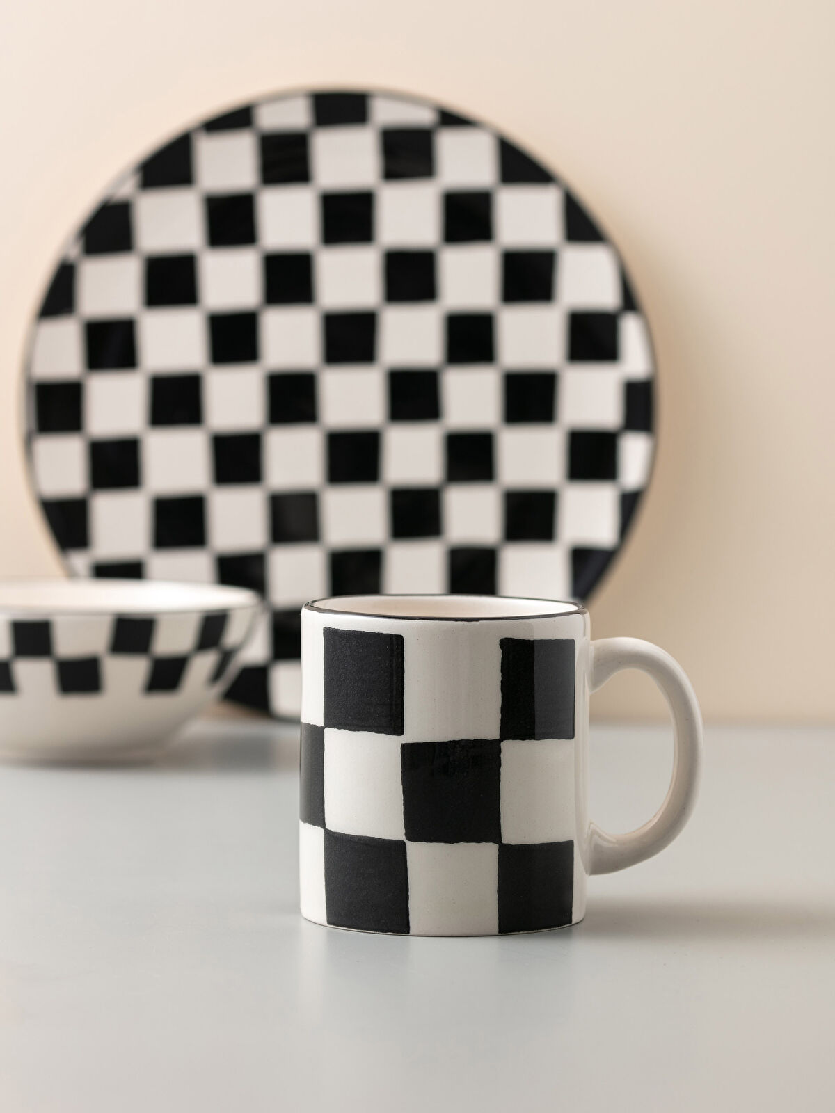 Dama Baskılı Seramik Kupa 11x11 Cm