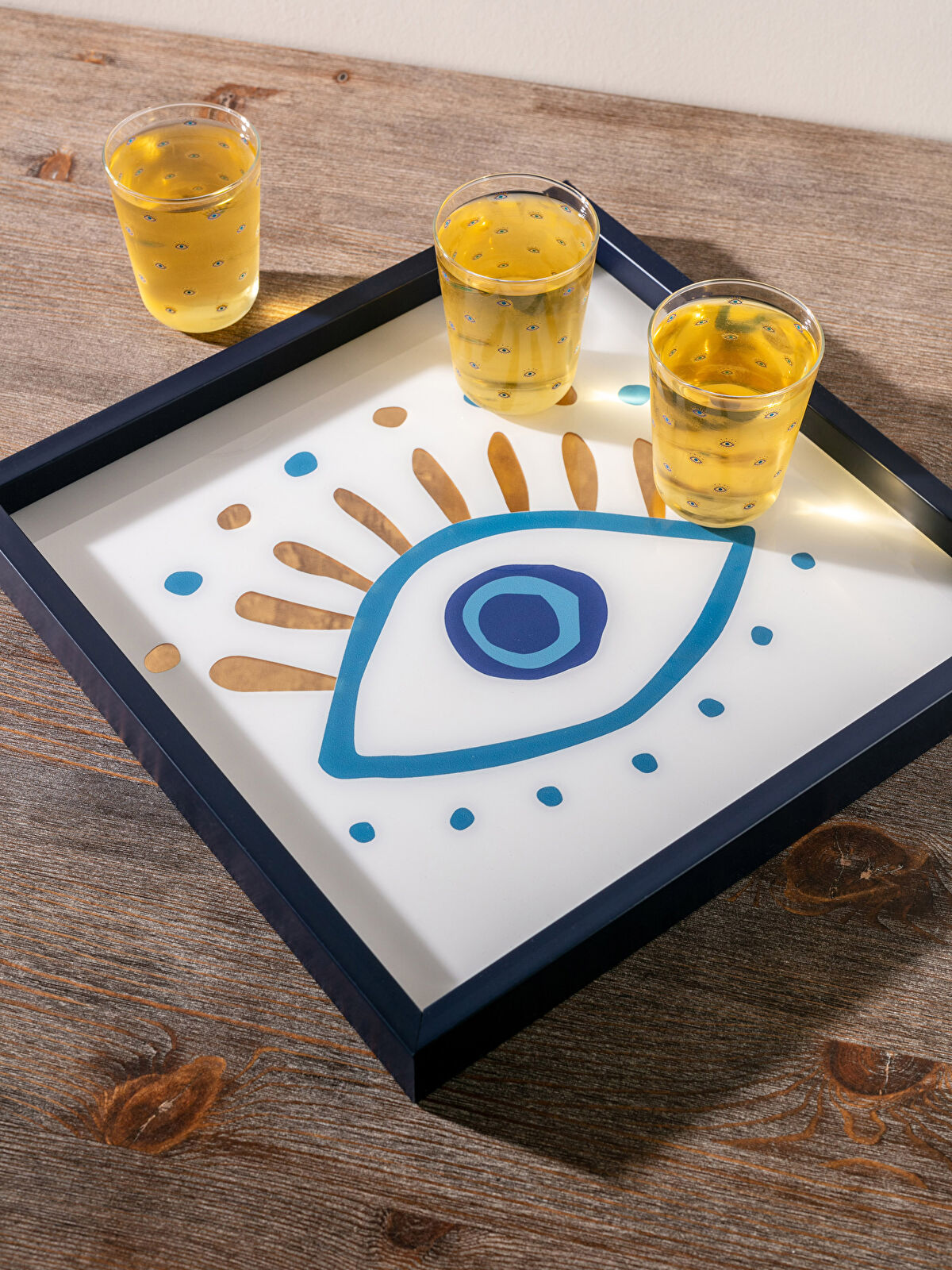 Göz Baskılı Tepsi 35x35 Cm