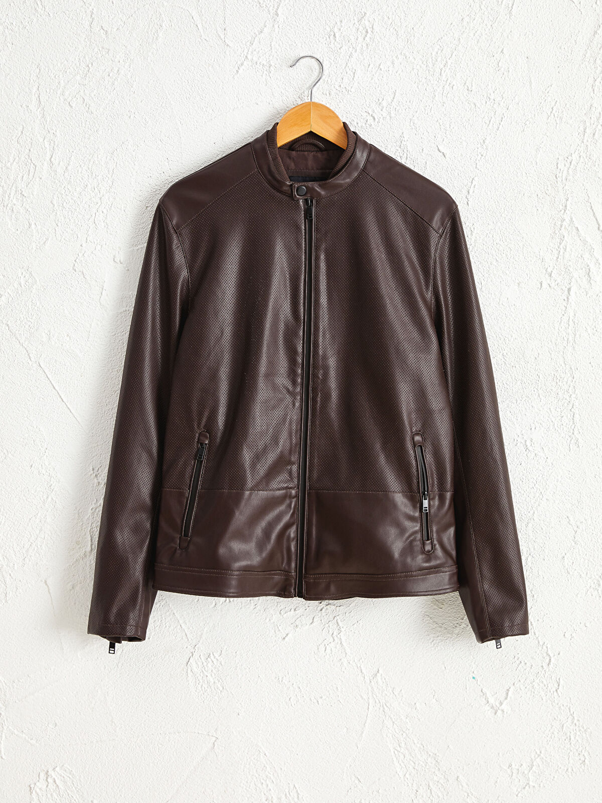 LCW VISION Slim Fit Deri Görünümlü İnce Mont