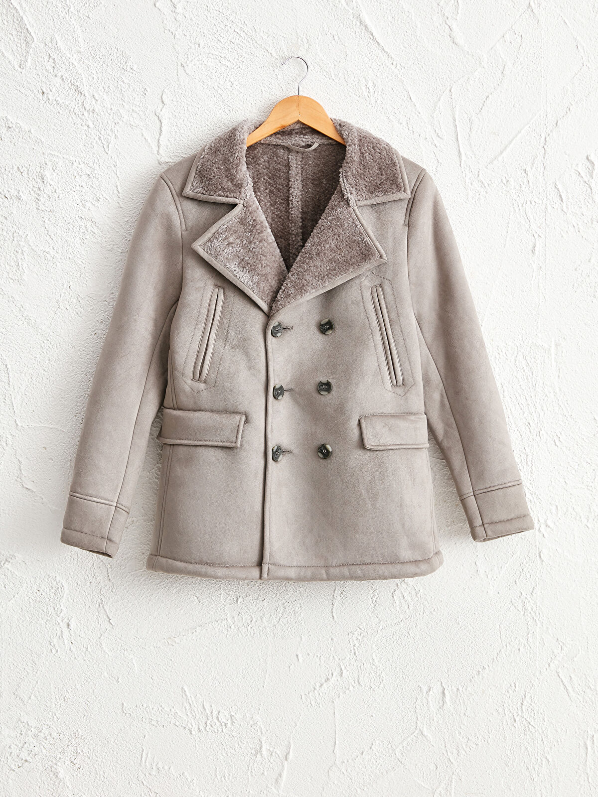 LCW VISION Slim Fit Kalın Süet Erkek Kaban