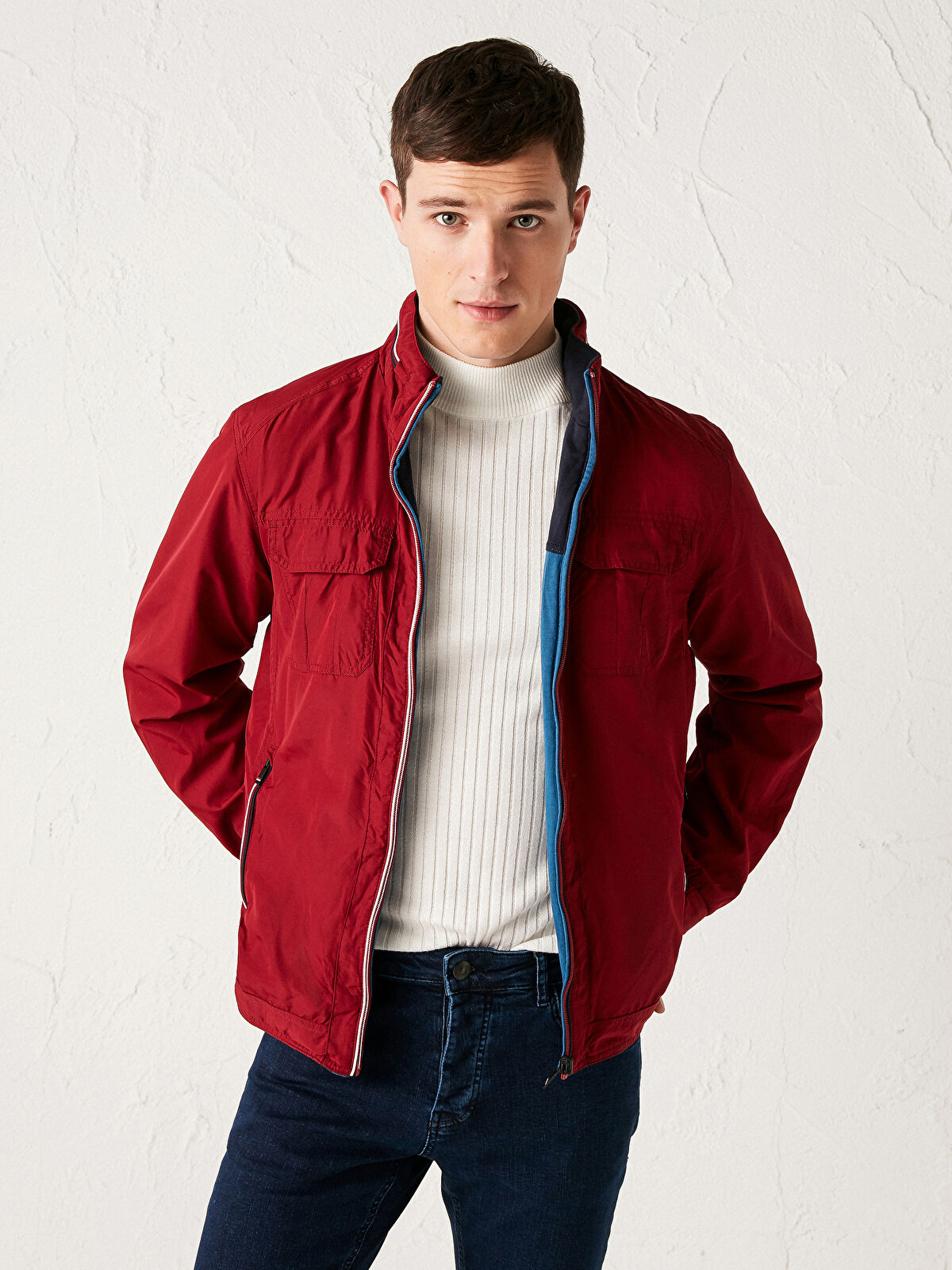 LCW CLASSIC Dik Yaka Çift Taraflı İnce Mont