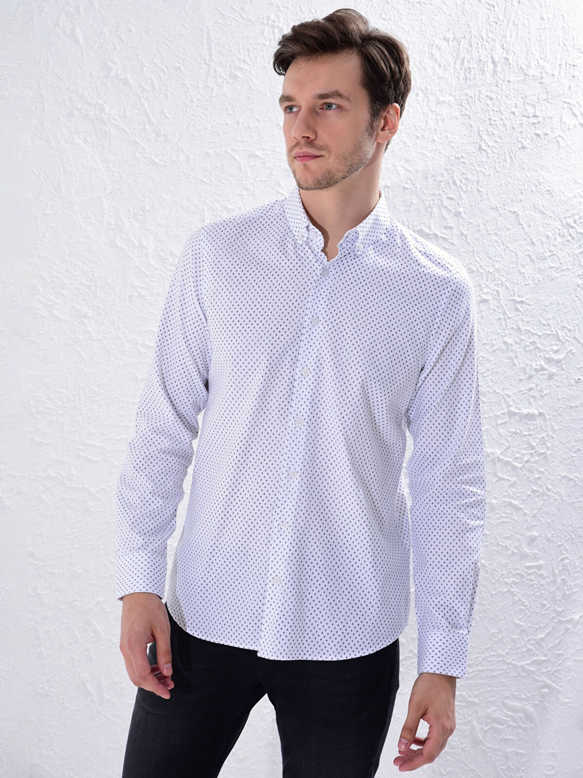 Ekstra Slim Fit Uzun Kollu Oxford Gömlek