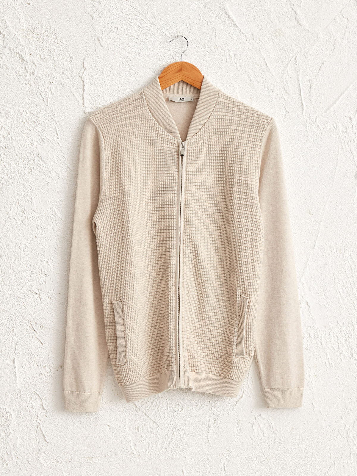 Slim Fit Kolej Yaka Desenli Hırka