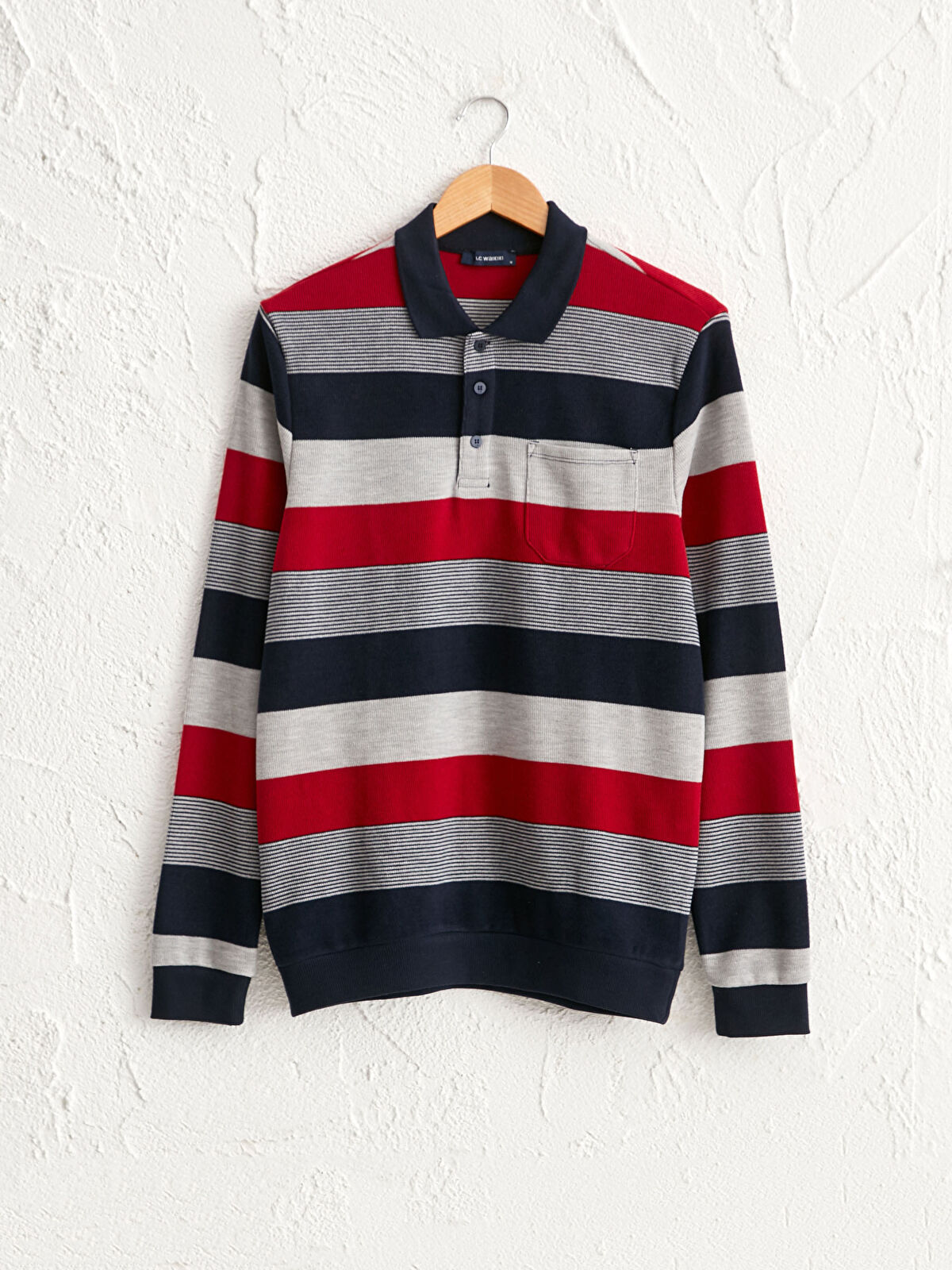 Polo Yaka Uzun Kollu Sweatshirt