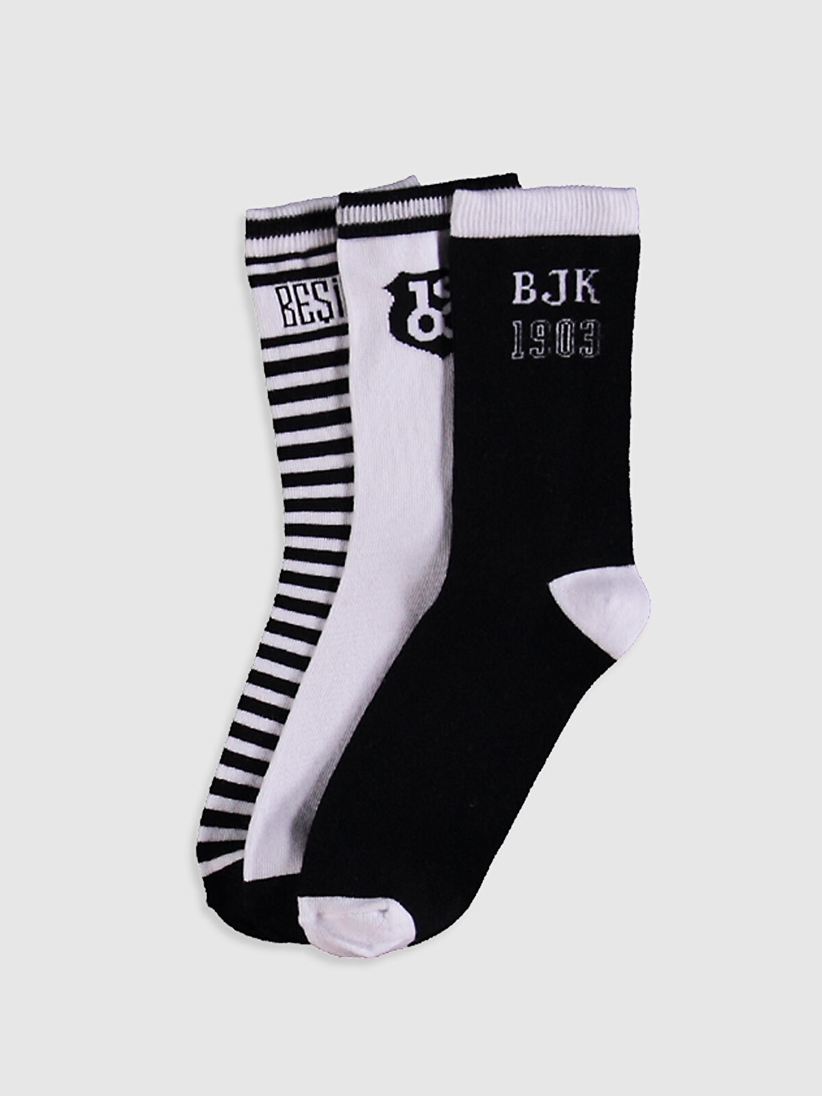 Beşiktaş Baskılı Erkek Çocuk Taraftar Soket Çorap 3'lü