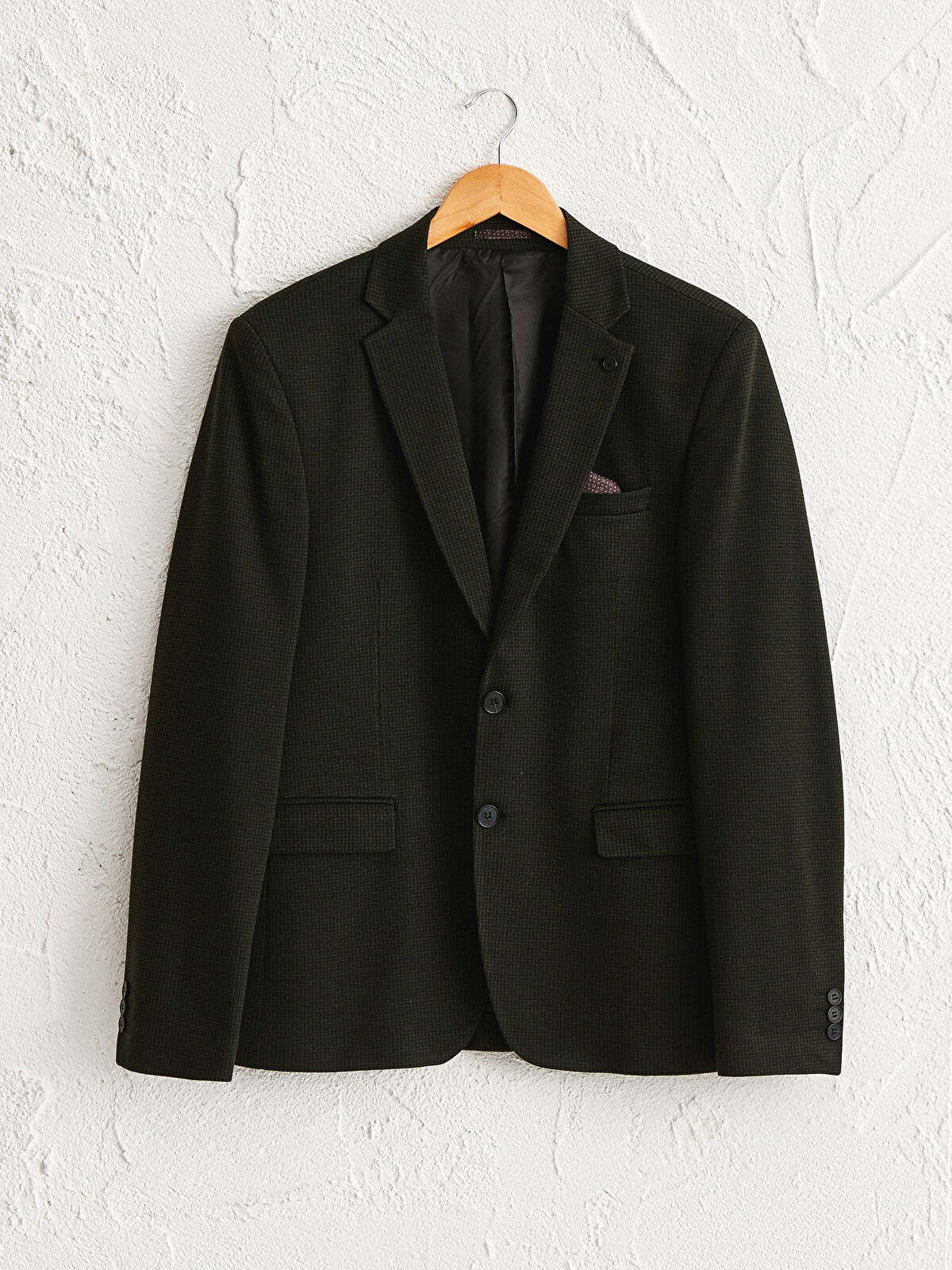 Dar Kalıp Desenli Blazer Ceket