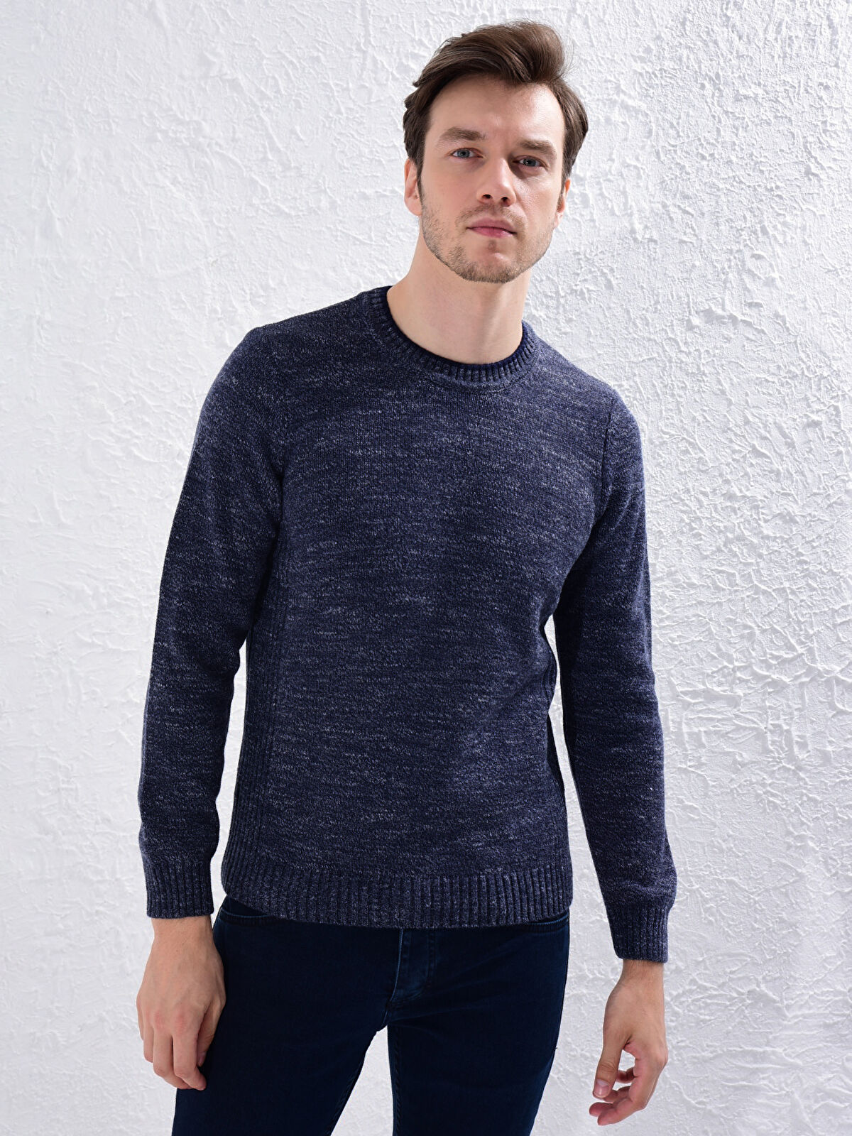 Bisiklet Yaka Akrilik Triko Kazak