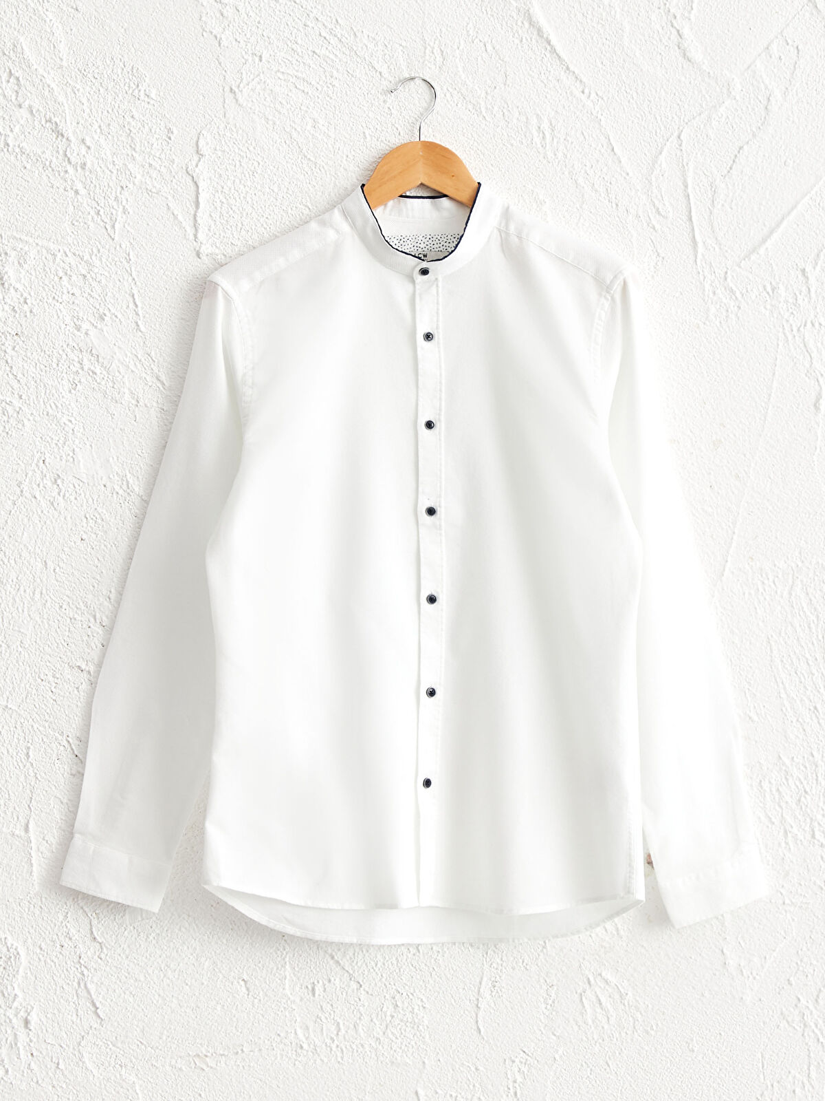 Hakim Yaka Uzun Kollu Dokulu Gömlek