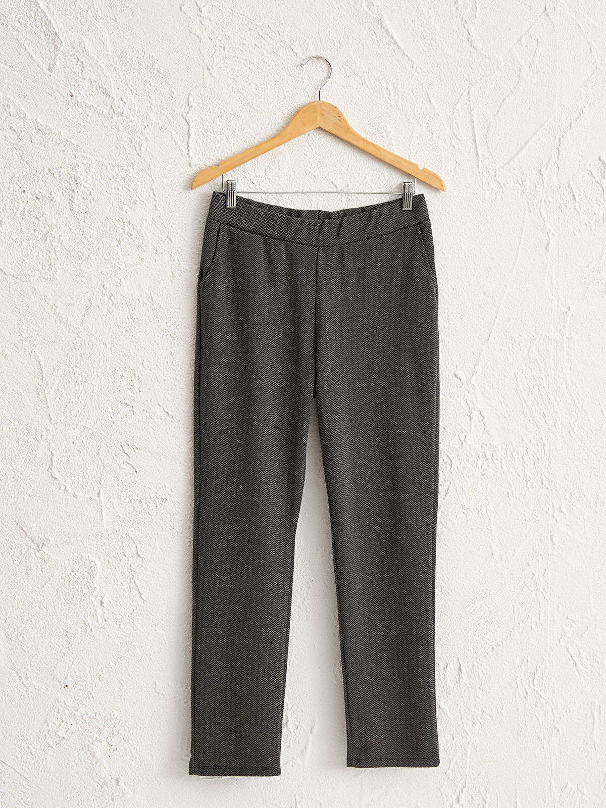 Kaz Ayağı Desenli Bilek Boy Kadın Pantolon