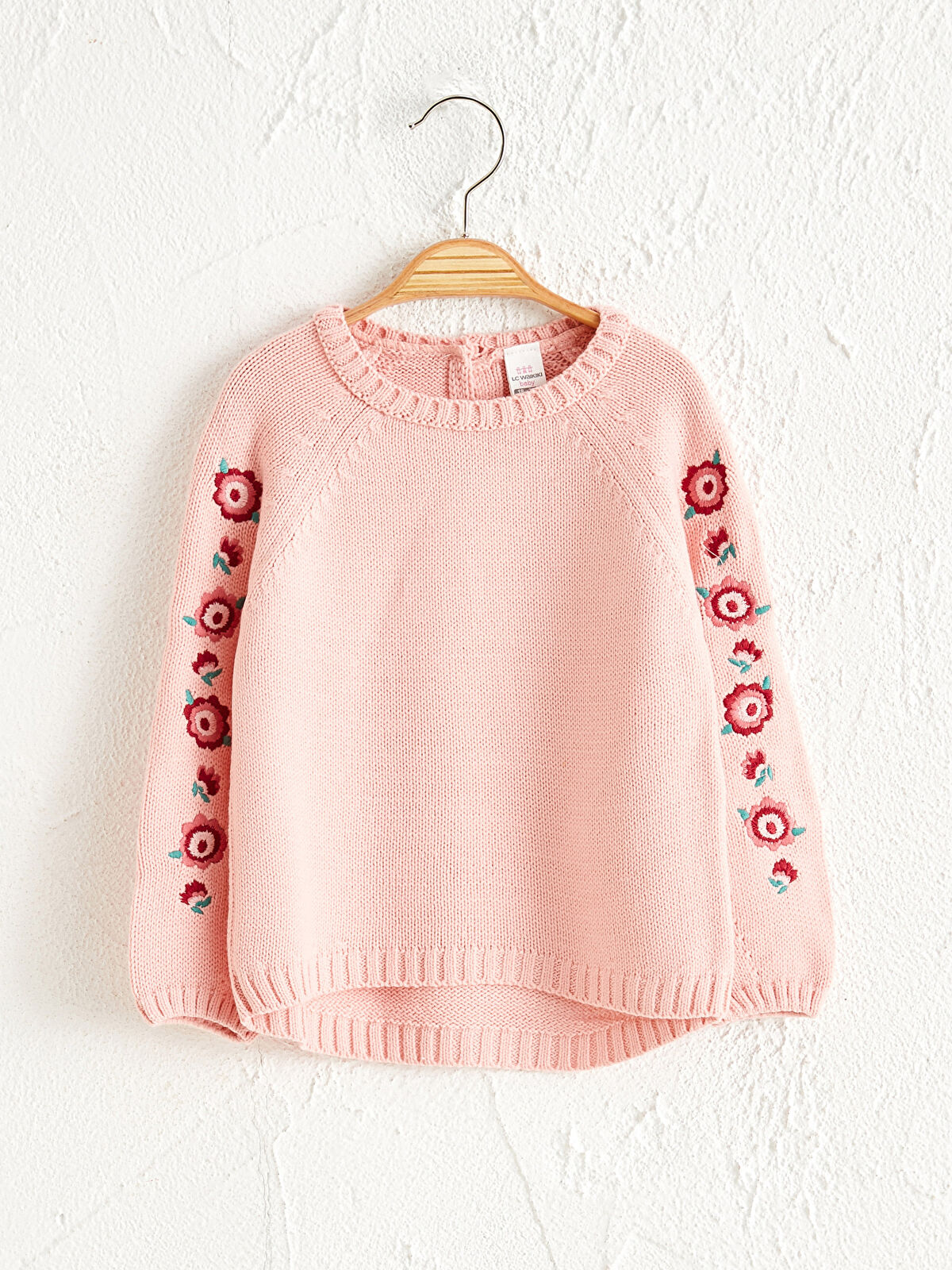 Kız Bebek Nakışlı Triko Kazak