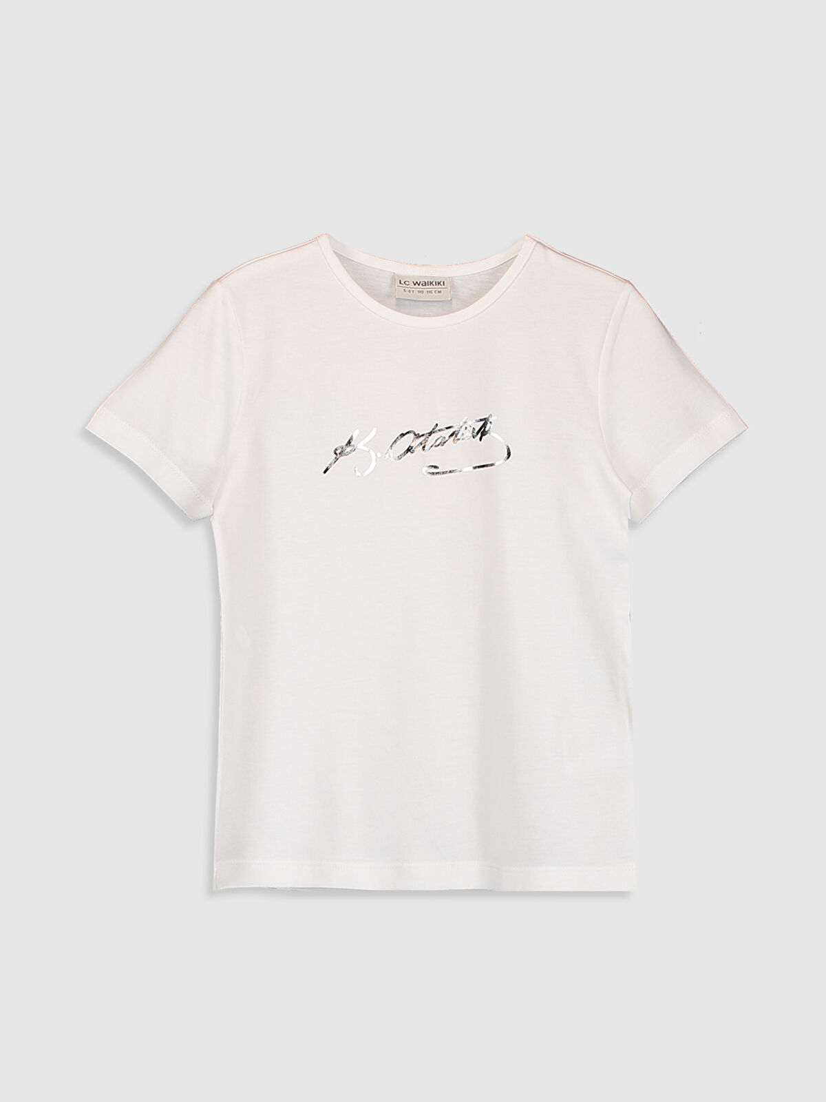 Kız Çocuk Atatürk İmzalı Pamuklu Tişört