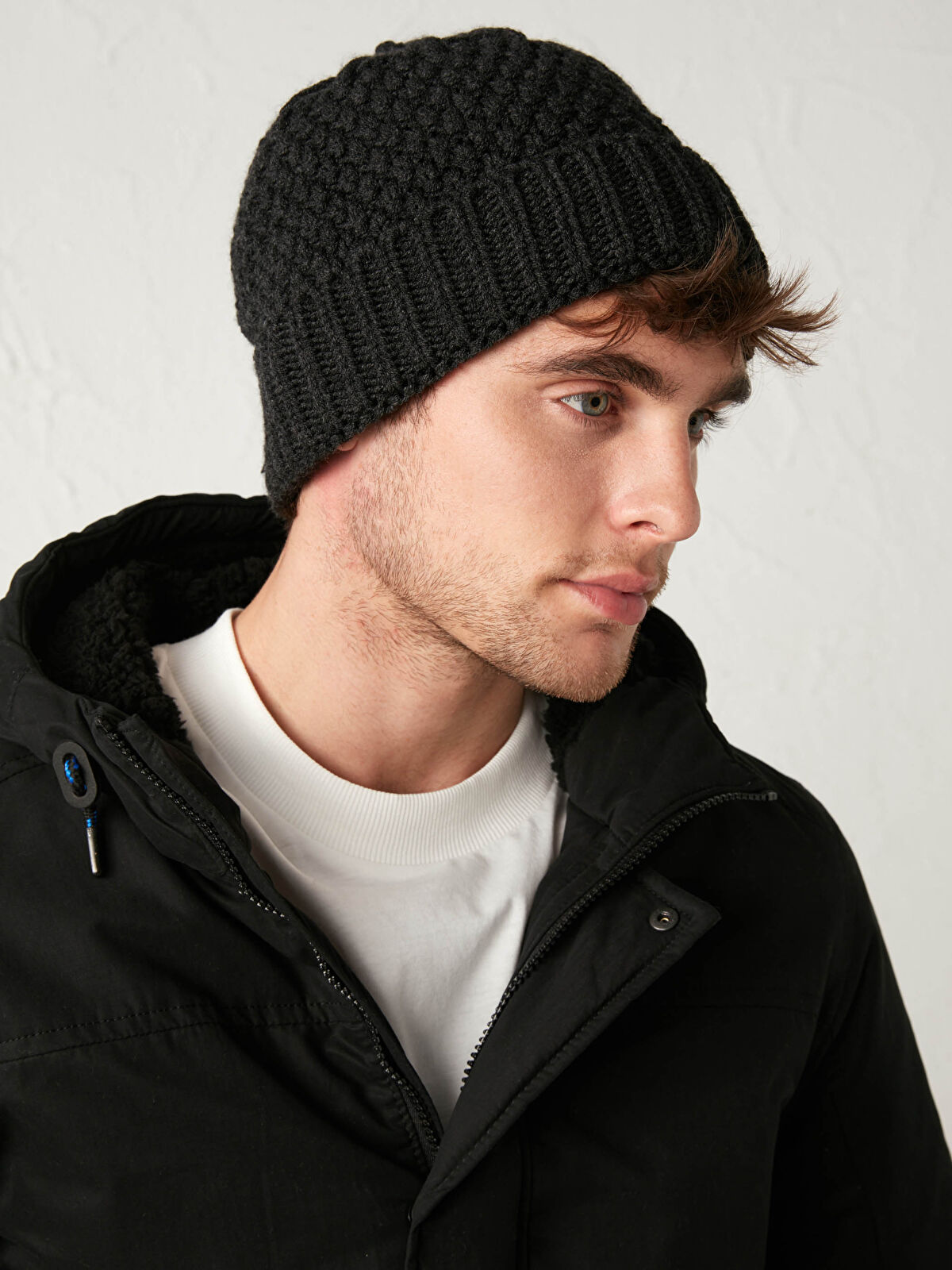 Örgü Desenli Triko Bere