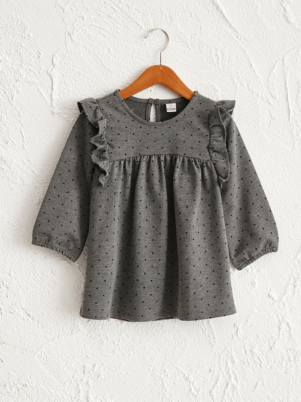 Kız Bebek Desenli Oversize Elbise