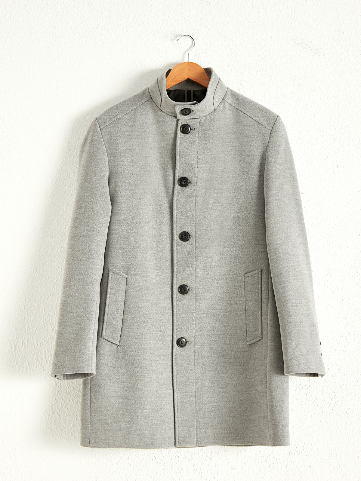 LCW VISION Dik Yaka Kalın Kaşe Kaban