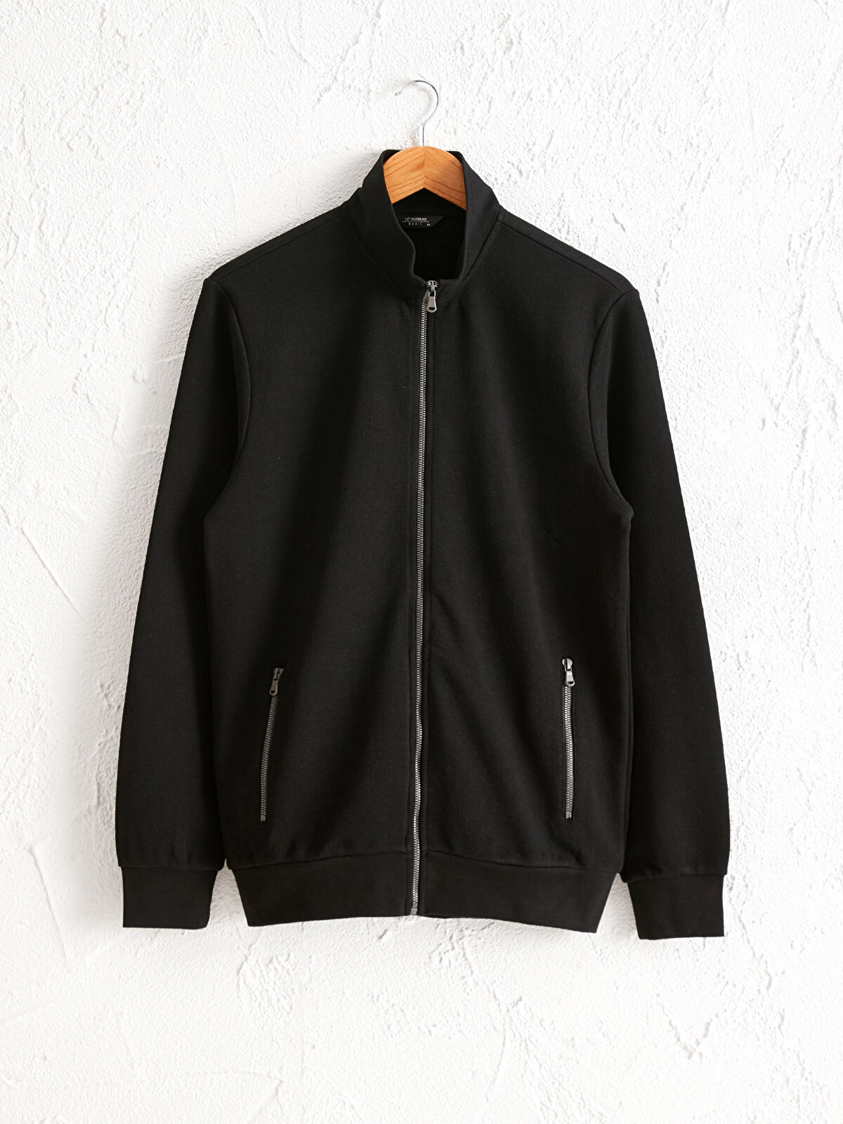 Rahat Kalıp Dik Yaka Basic Hırka