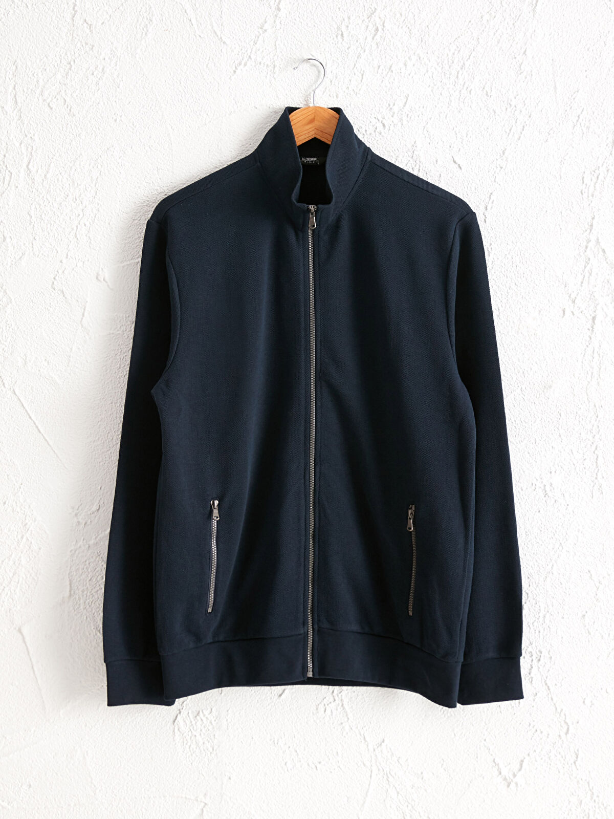 Rahat Kalıp Dik Yaka Basic Hırka