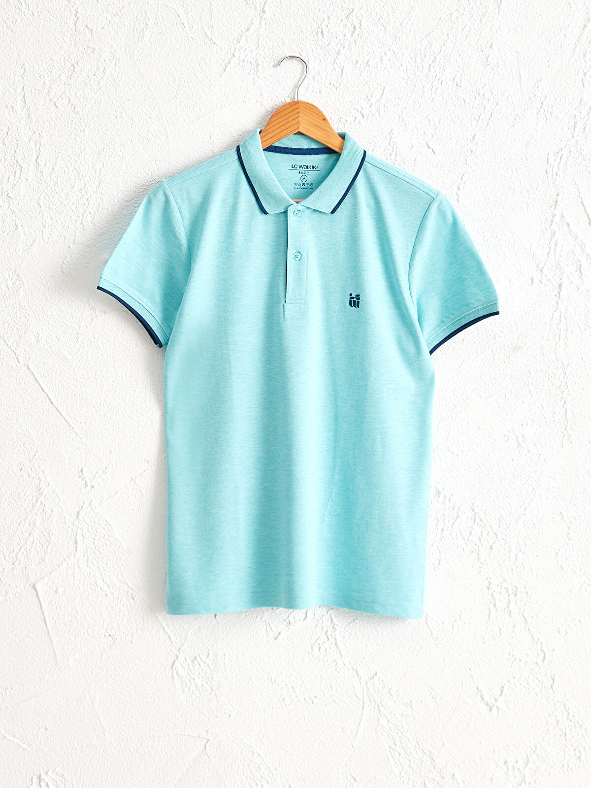 Basklı Polo Yaka Kısa Kollu Pike Tişört Basklı Polo Yaka Kısa Kollu Pike Tişört