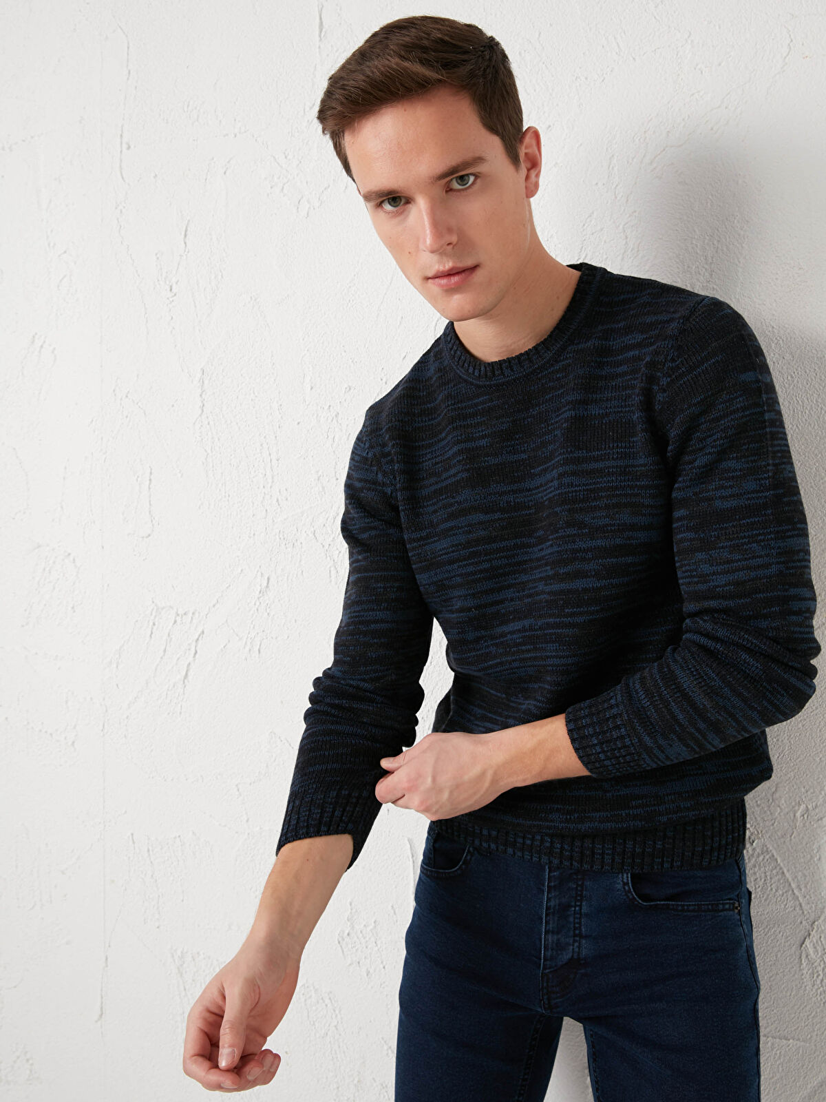 Bisiklet Yaka Akrilik Triko Kazak