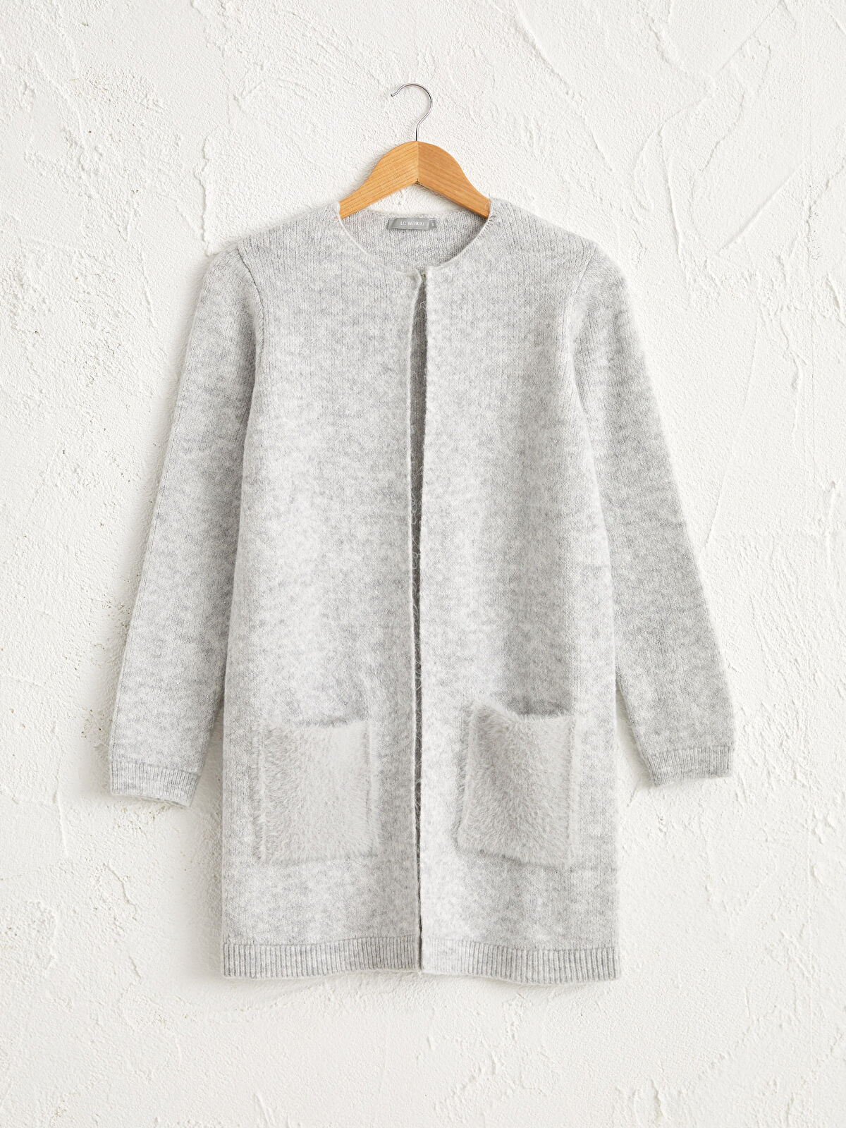 LCW CLASSIC Bisiklet Yaka Uzun Kollu Kadın Cepli İnce Hırka