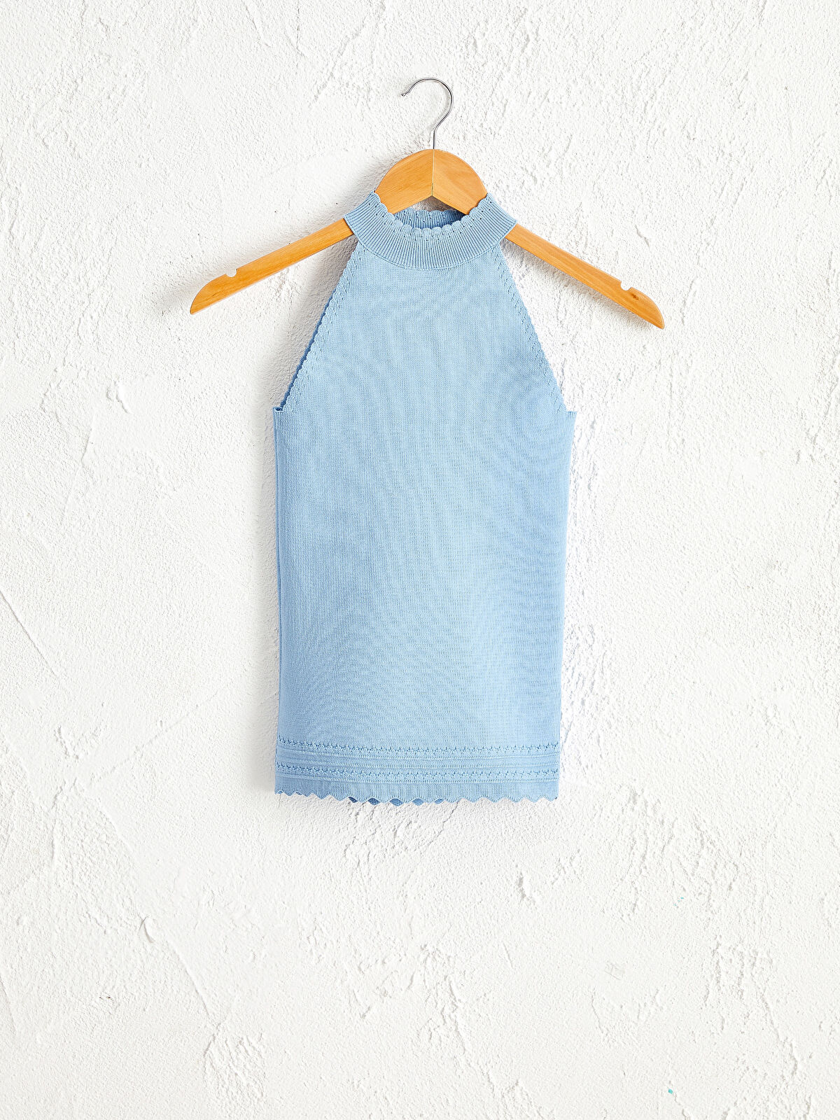 Halter Yaka Triko Bluz