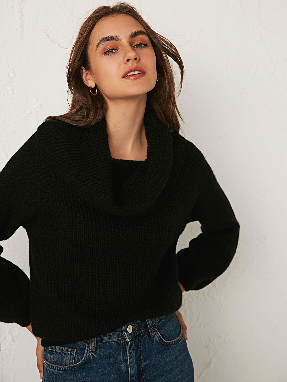 LCW VISION Uzun Kollu Kadın Kalın Triko Kazak