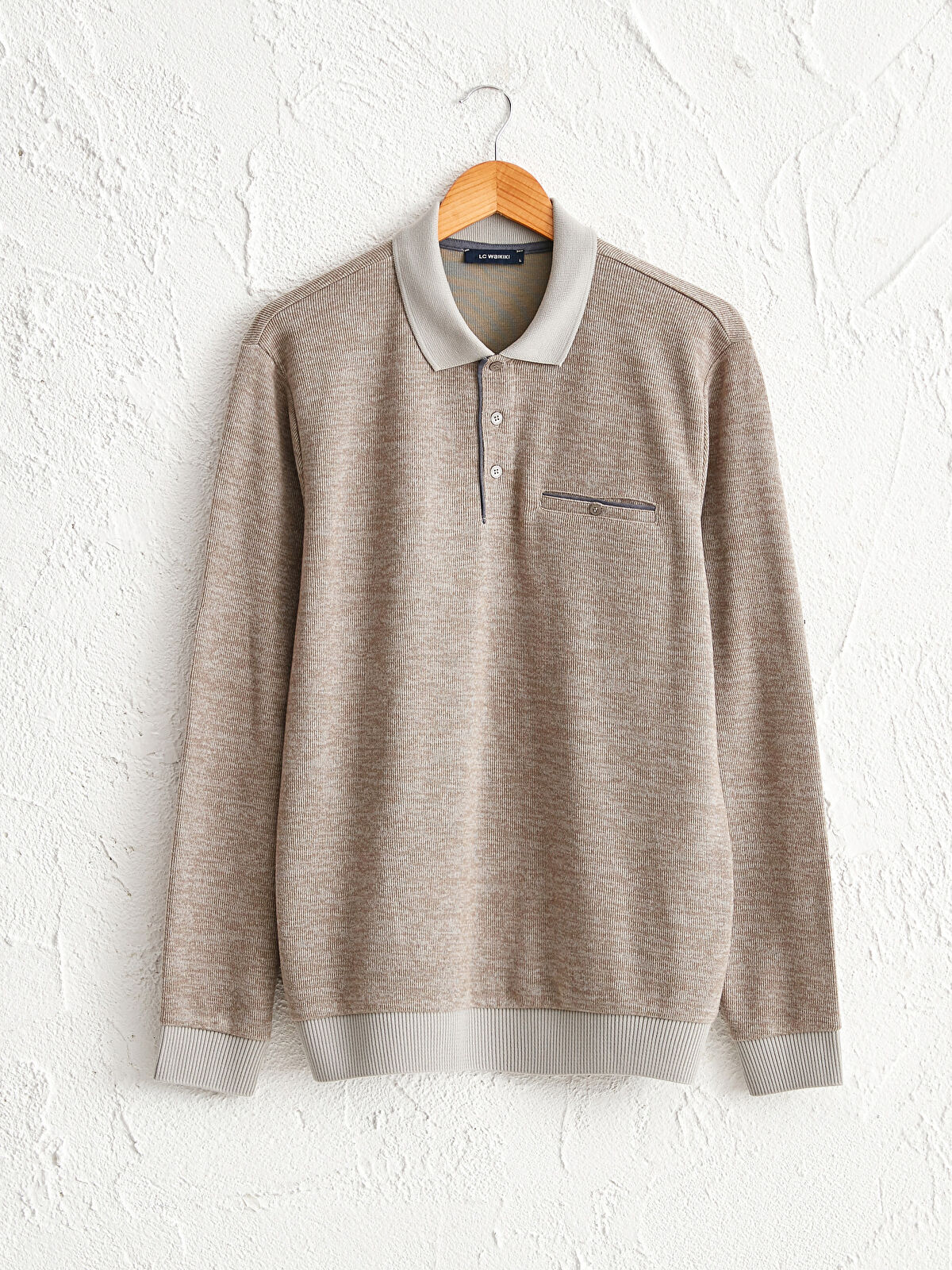Polo Yaka Uzun Kollu Sweatshirt
