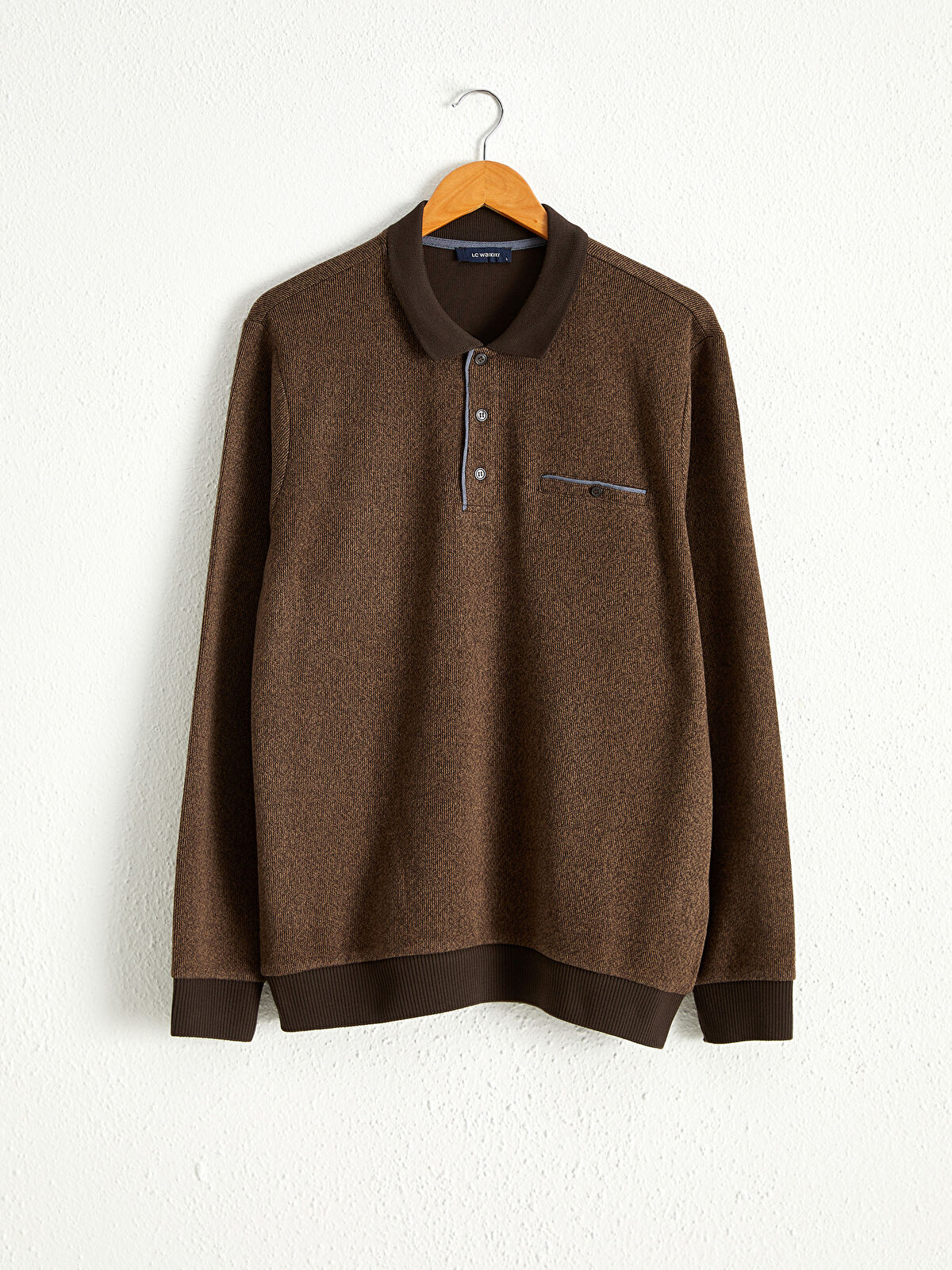 Polo Yaka Uzun Kollu Sweatshirt