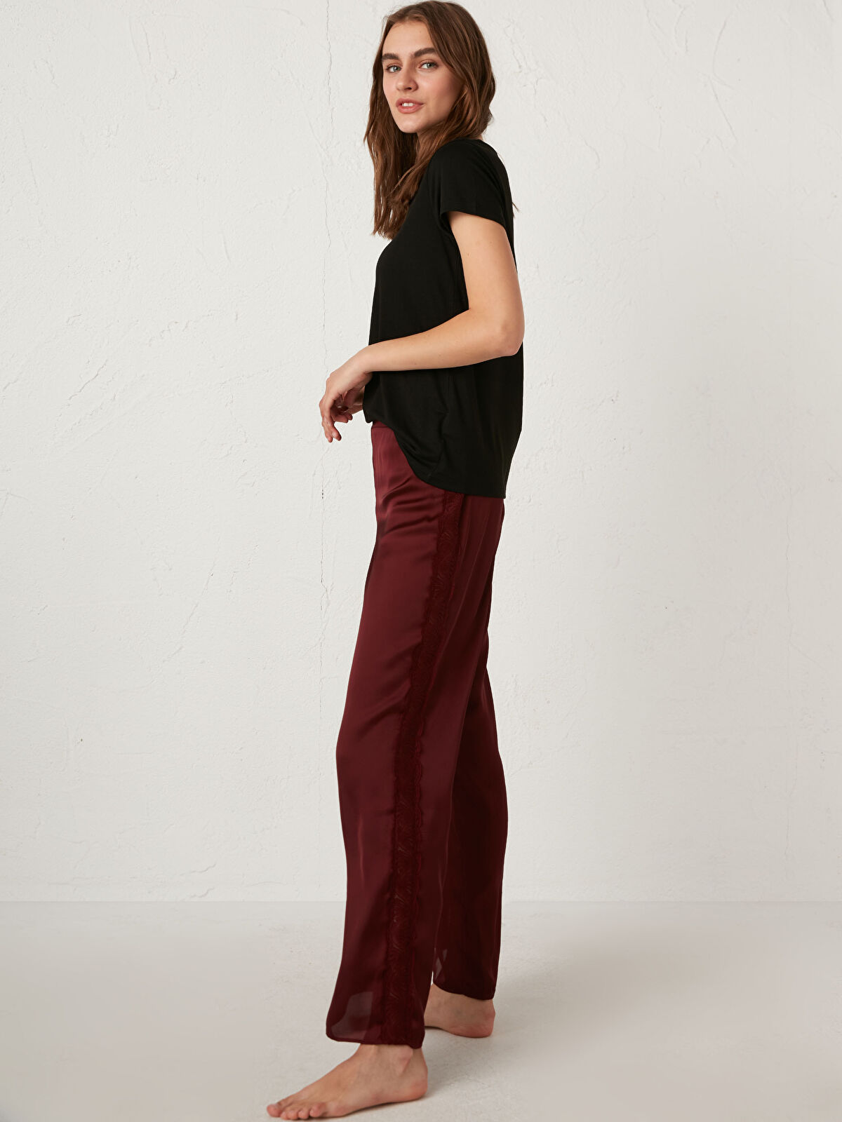 LCW DREAM Standart Fit Saten Kadın Pijama Alt