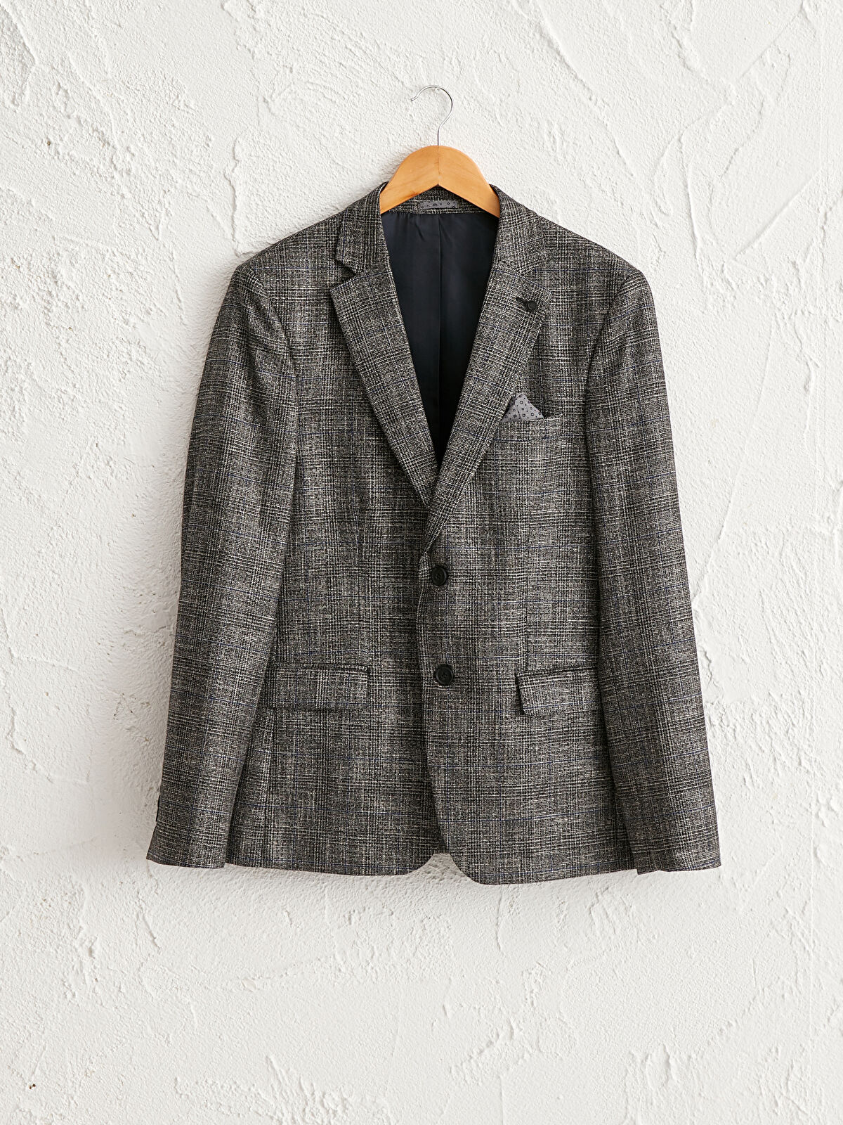 Dar Kalıp Dokulu Blazer Ceket