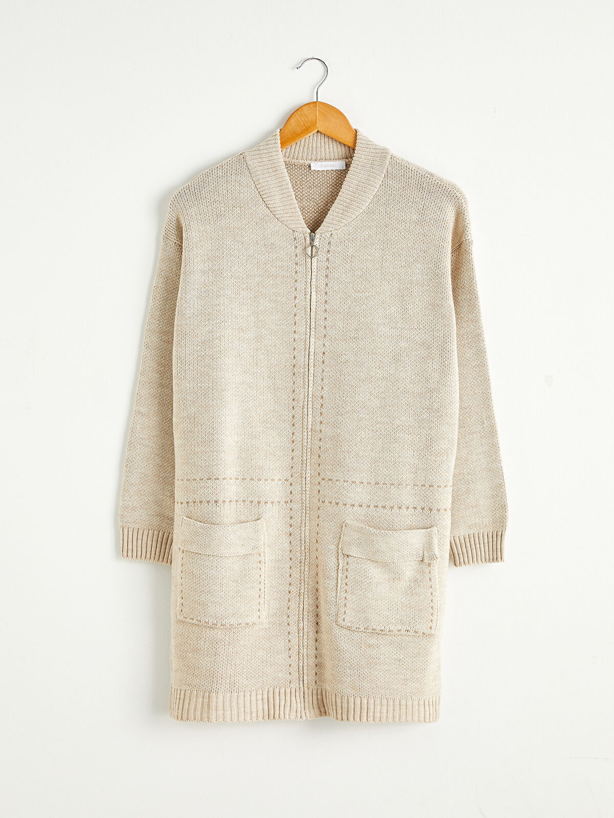 LCW CLASSIC Kolej Yaka Uzun Kollu Kadın Triko Hırka