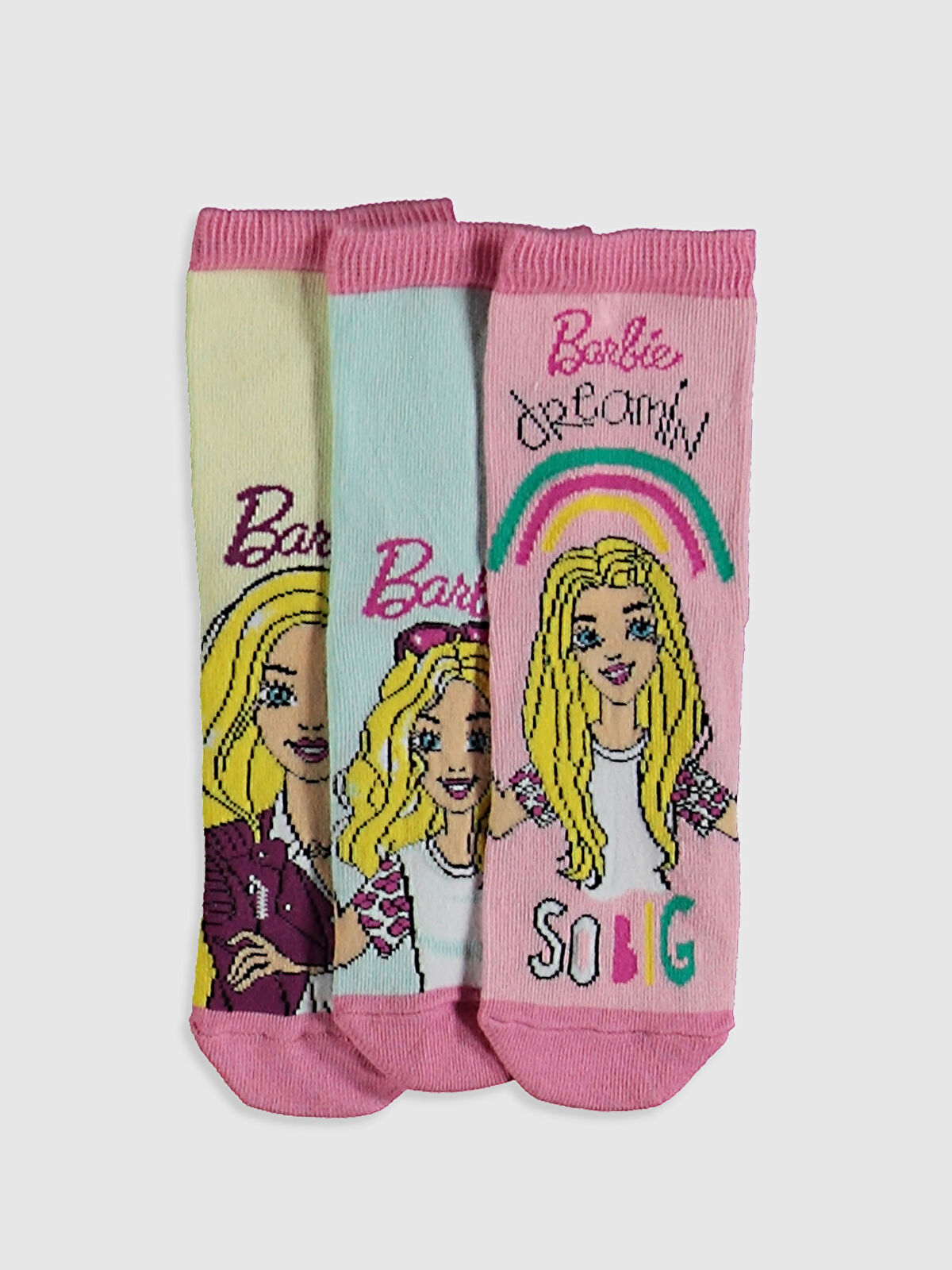 Kız Çocuk Barbie Soket Çorap 3'lü
