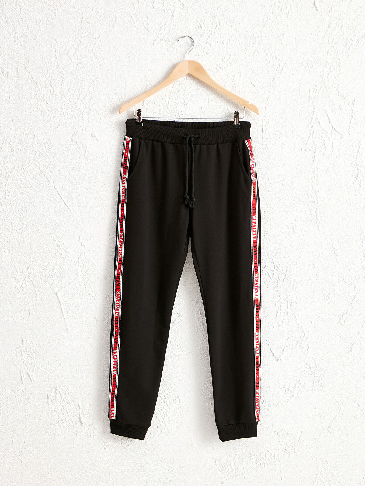 Slogan Şerit Detaylı Jogger Eşofman Alt