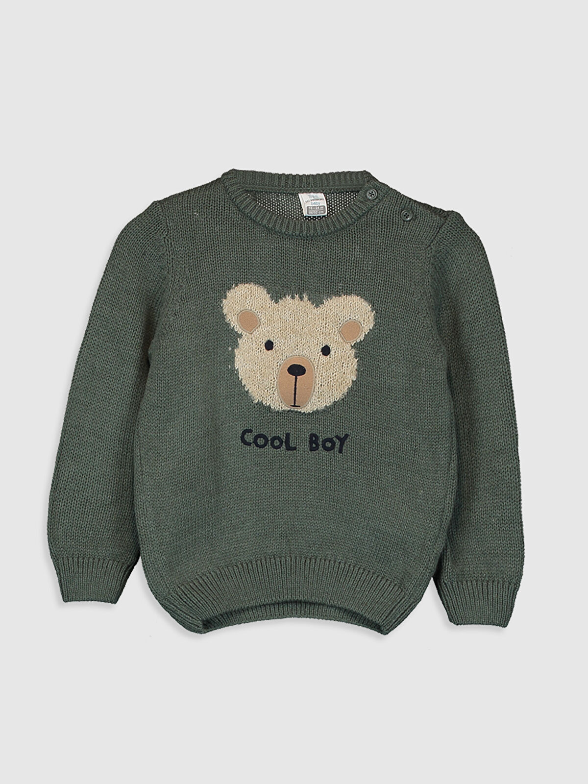 Erkek Bebek Baskılı Triko Kazak