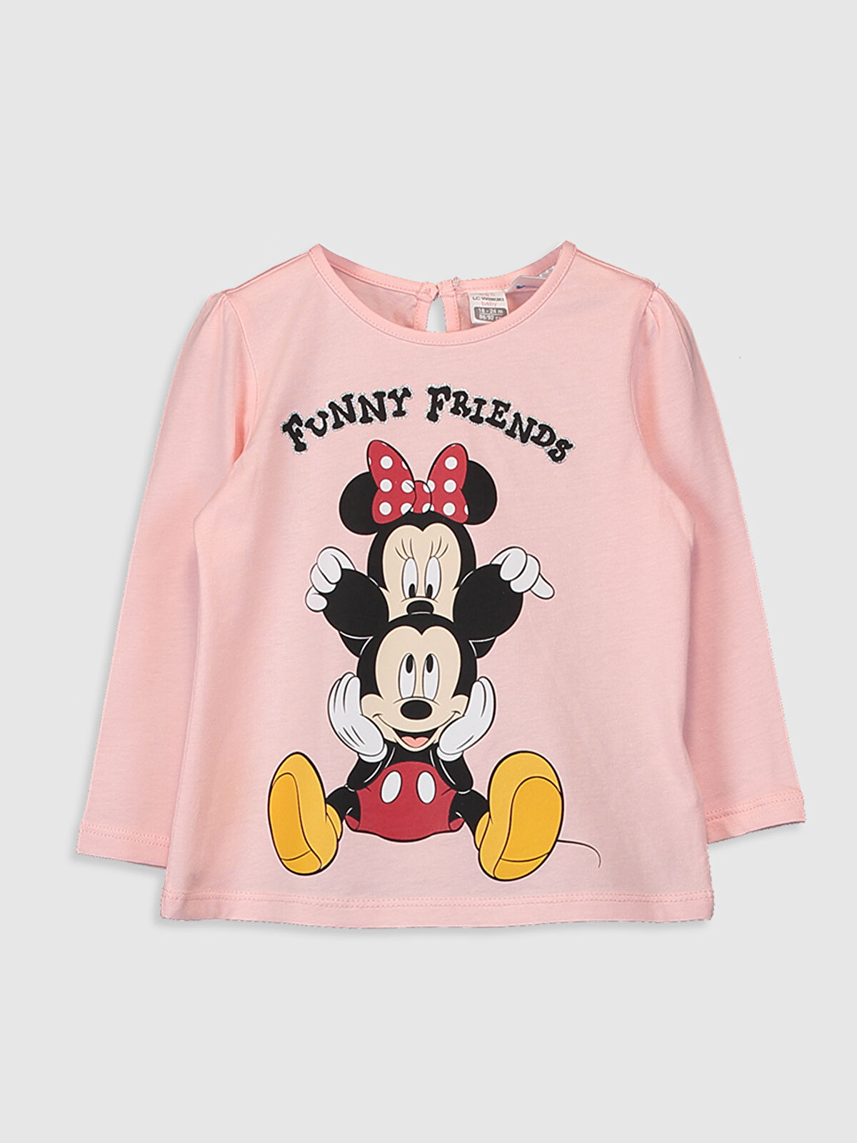 Kız Bebek Minnie ve Mickey Mouse Baskılı Tişört