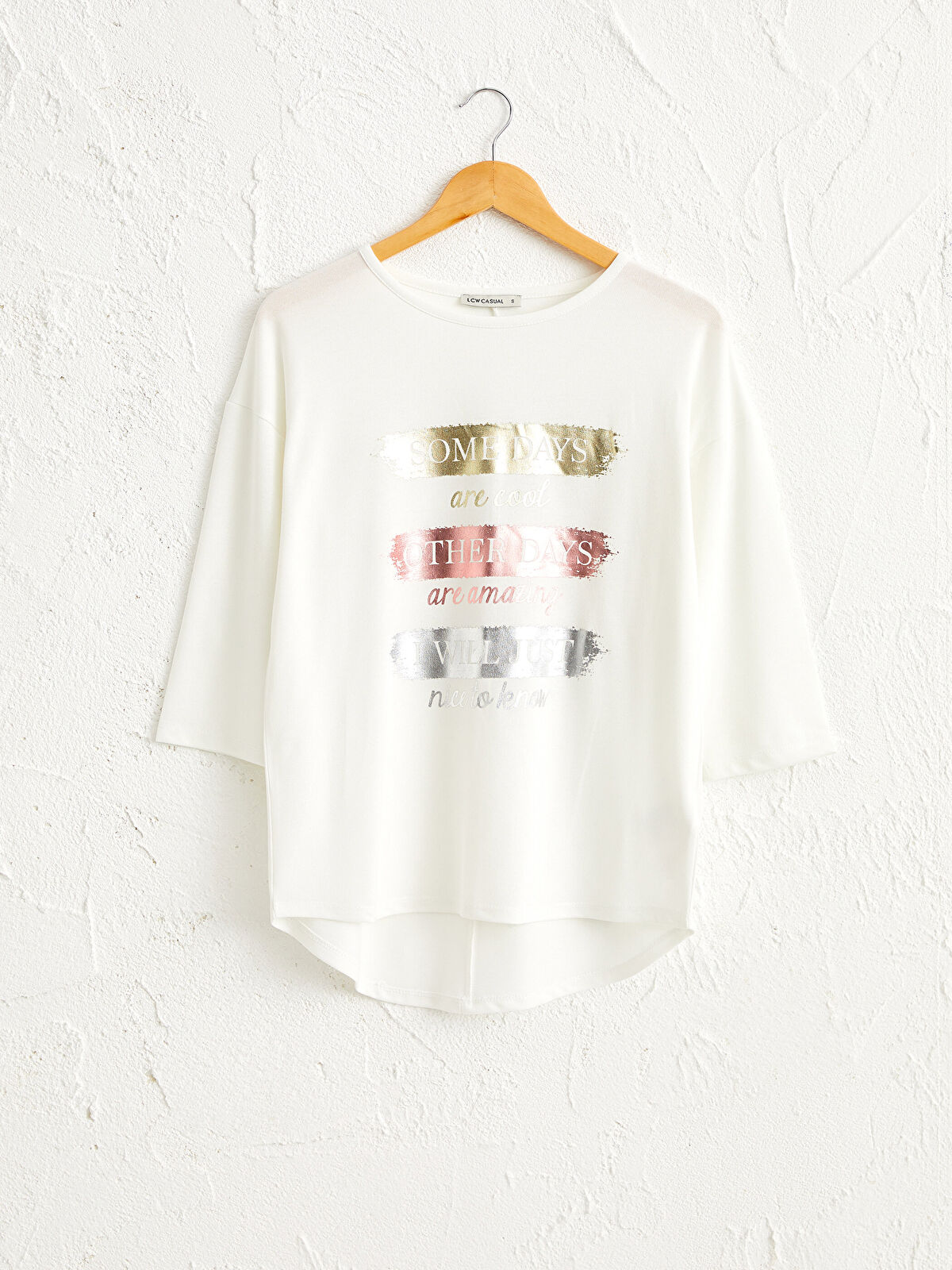 Işıltılı Yazı Baskılı Tişört