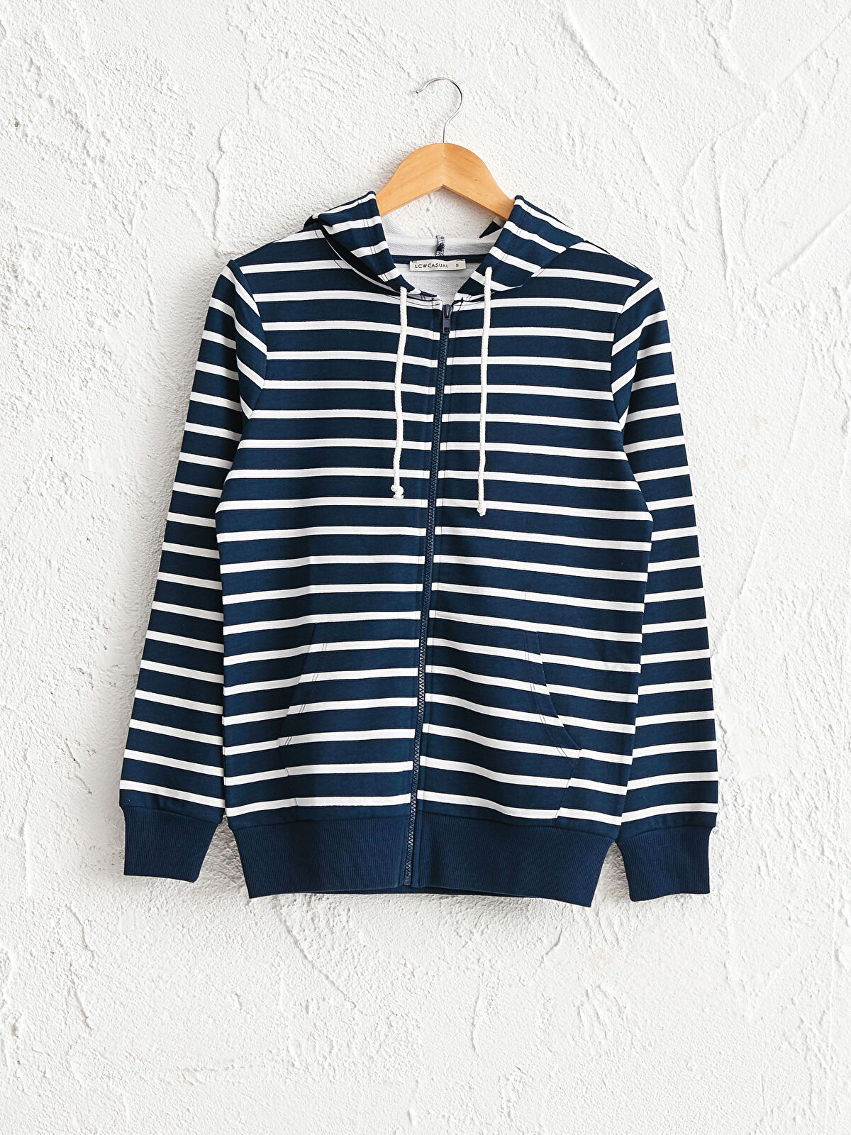 Çizgili Kapüşonlu Sweatshirt