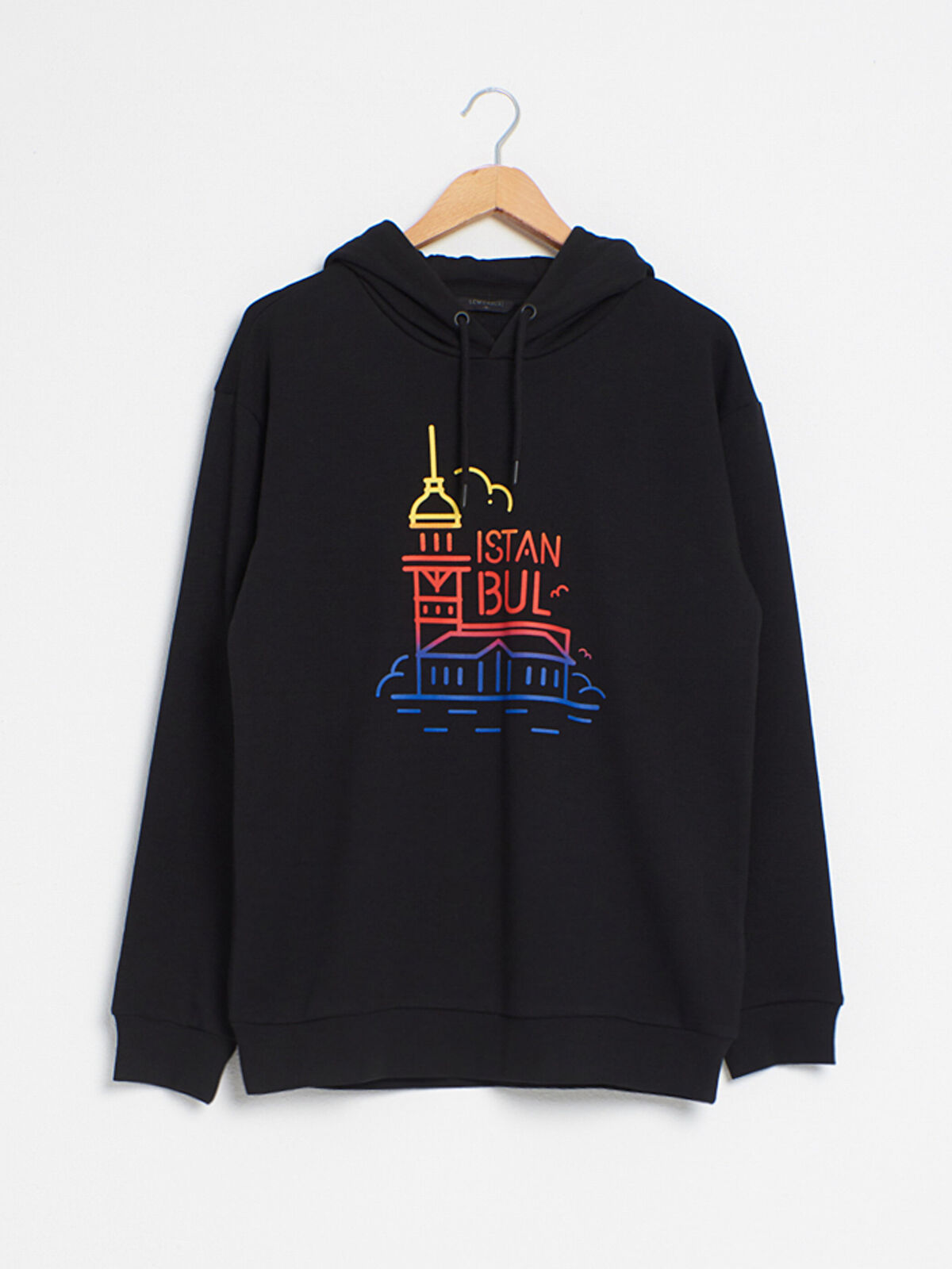 Standart Kalıp Kapüşonlu İstanbul Baskılı Sweatshirt Baba Oğul Kombini